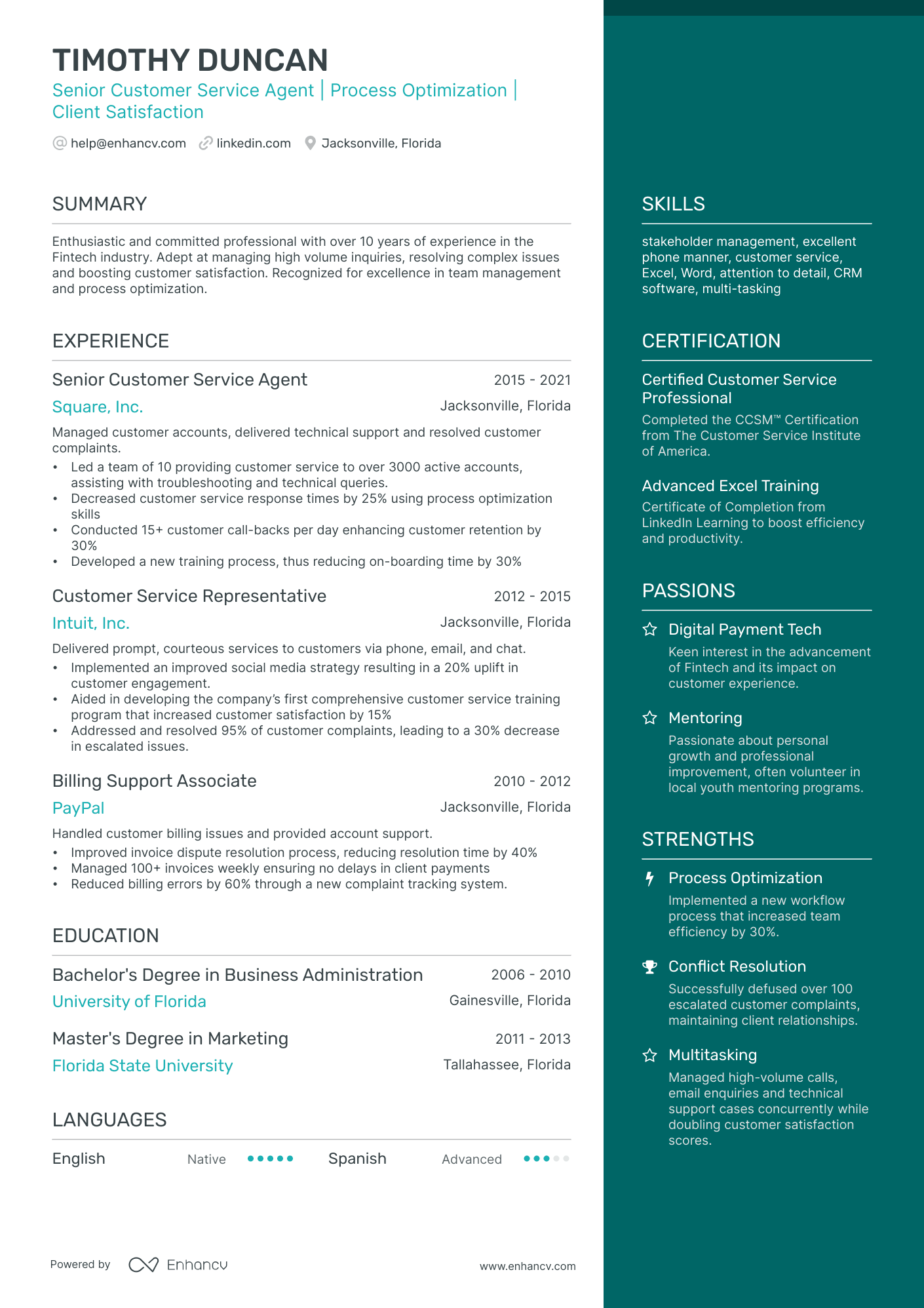 10 Customer Service Agent Resume Examples & Guide for 2025