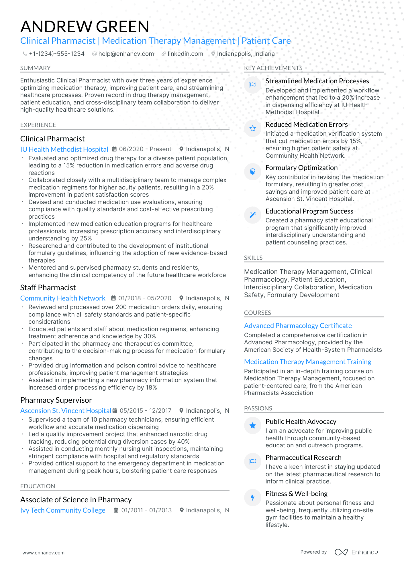 10 Hospital Pharmacist Resume Examples & Guide for 2026
