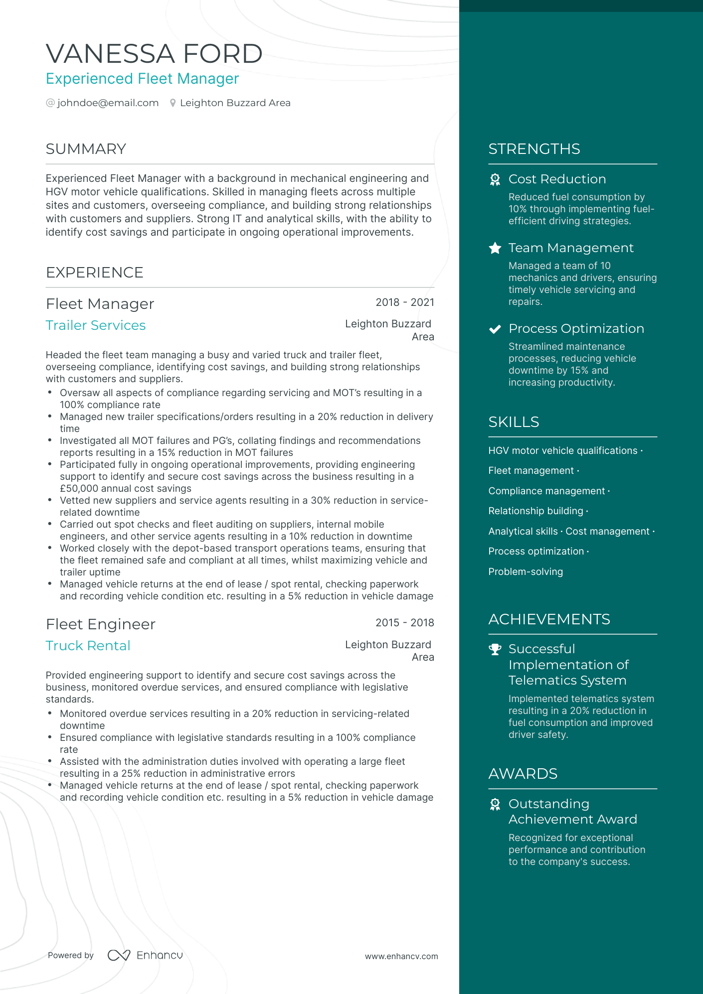 5 Fleet Manager Resume Examples & Guide for 2023