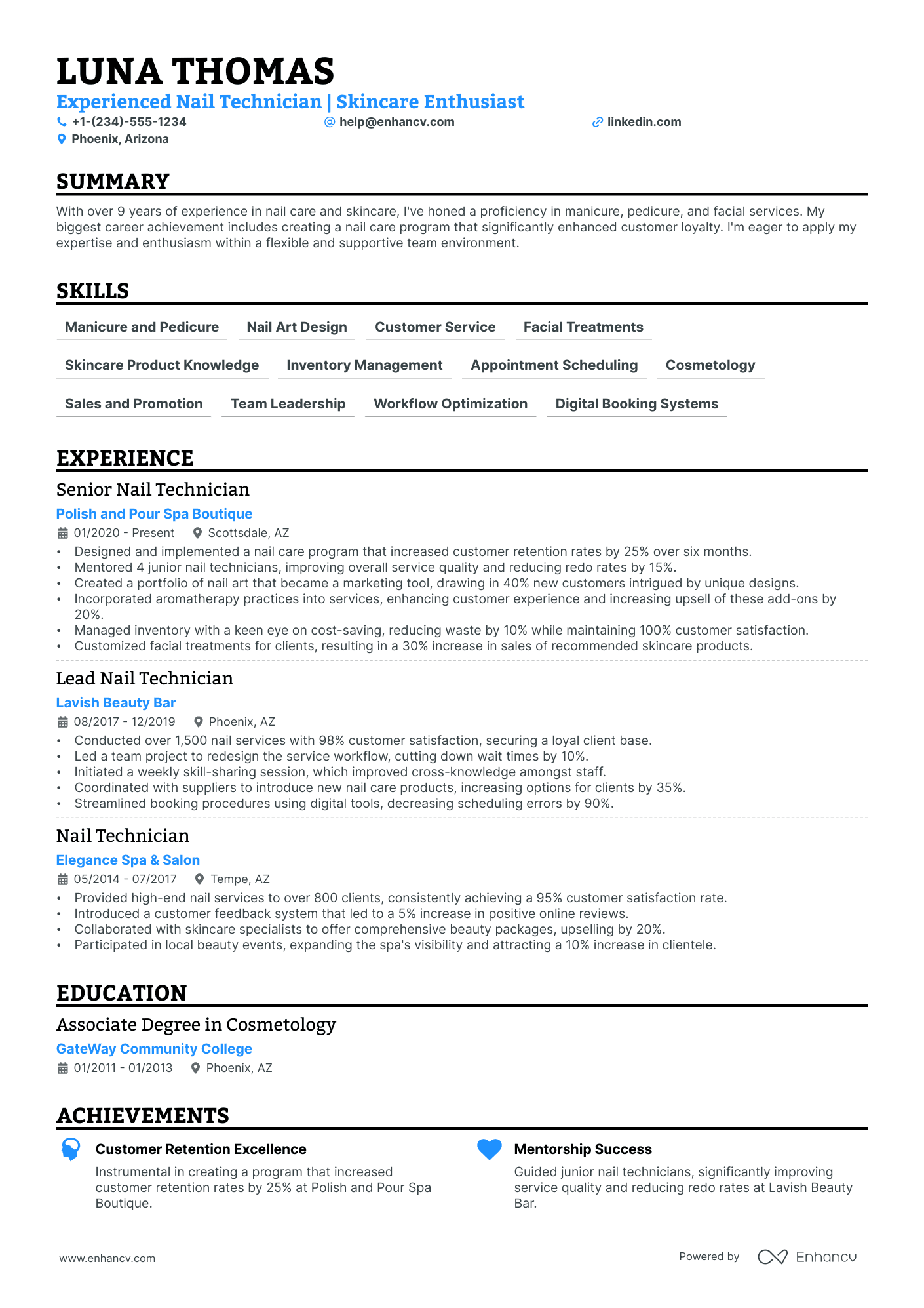 5 Cosmetologist Resume Examples & Guide for 2024