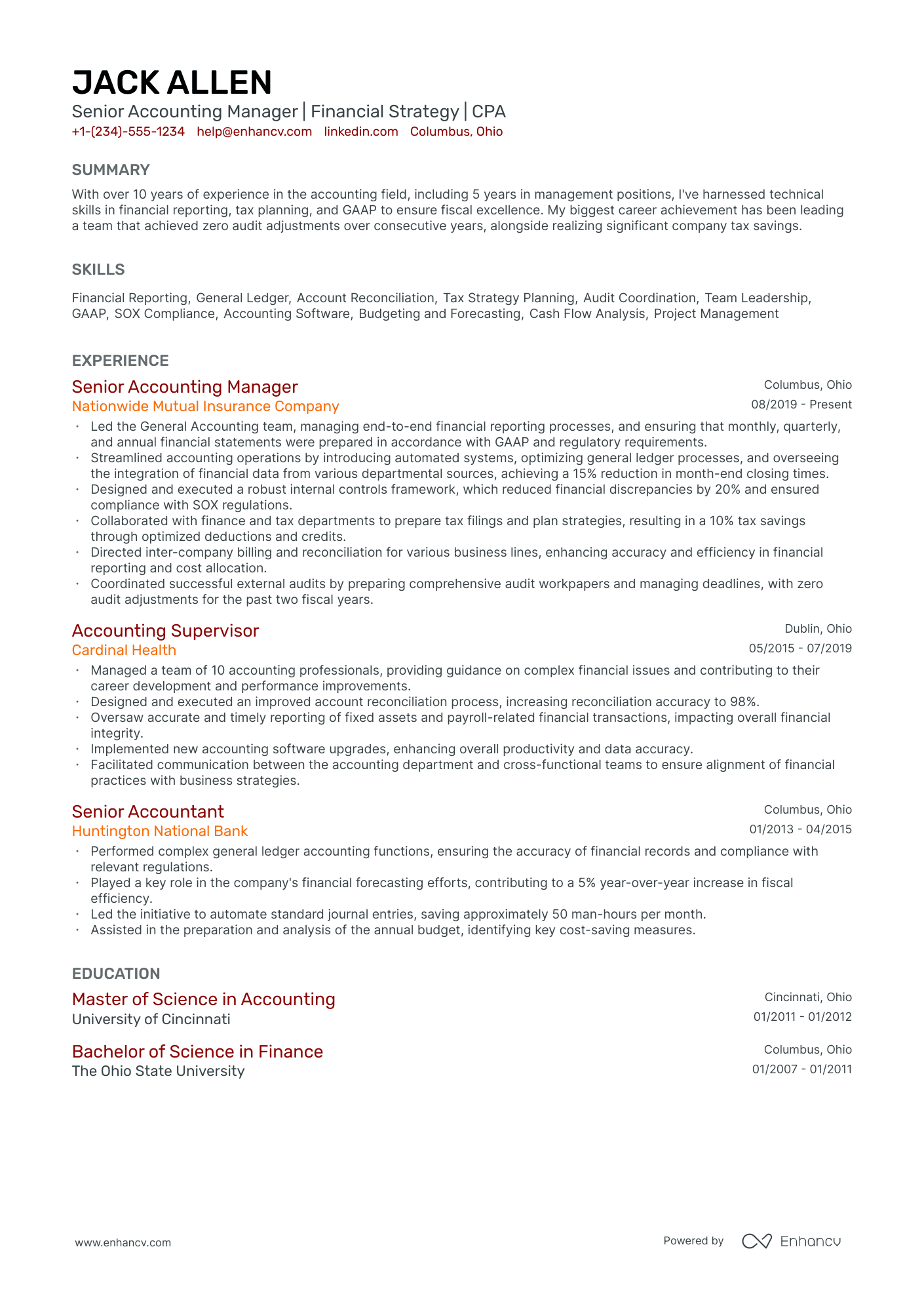 5 Financial Reporting Manager Resume Examples & Guide for 2024
