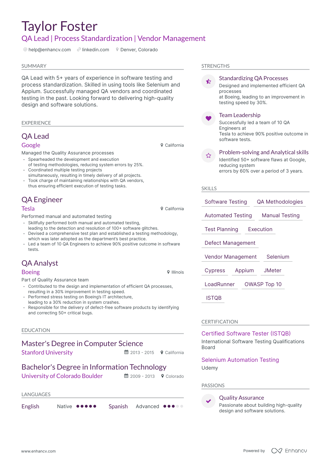 5 QA Lead Resume Examples & Guide for 2024