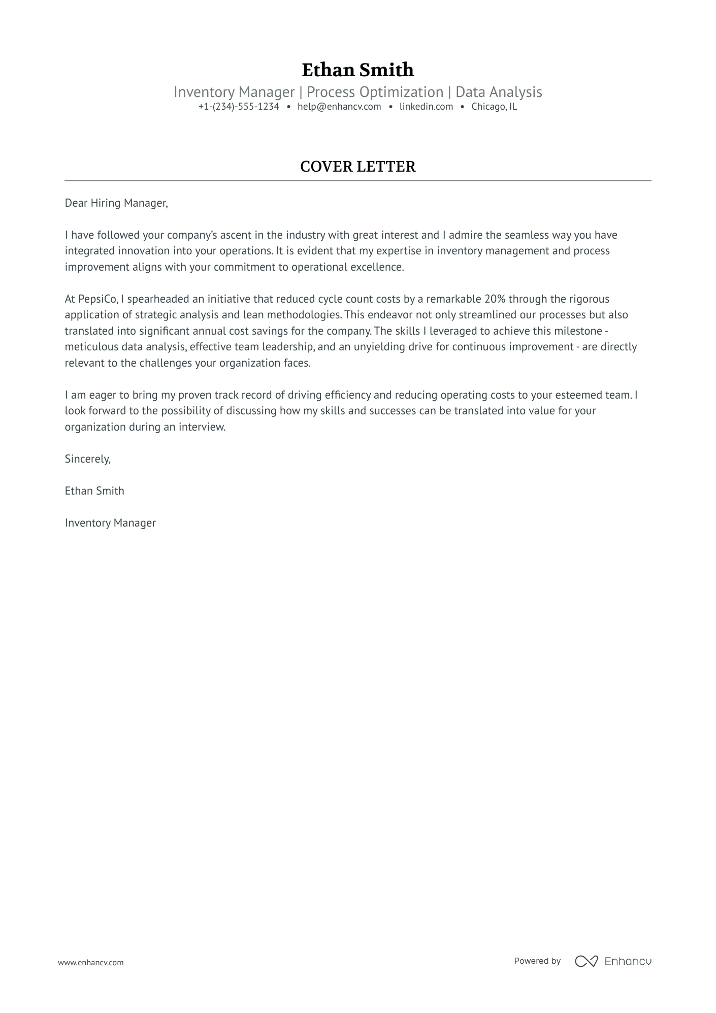 6 Professional Inventory Cover Letter Examples and Template for 2025 ...