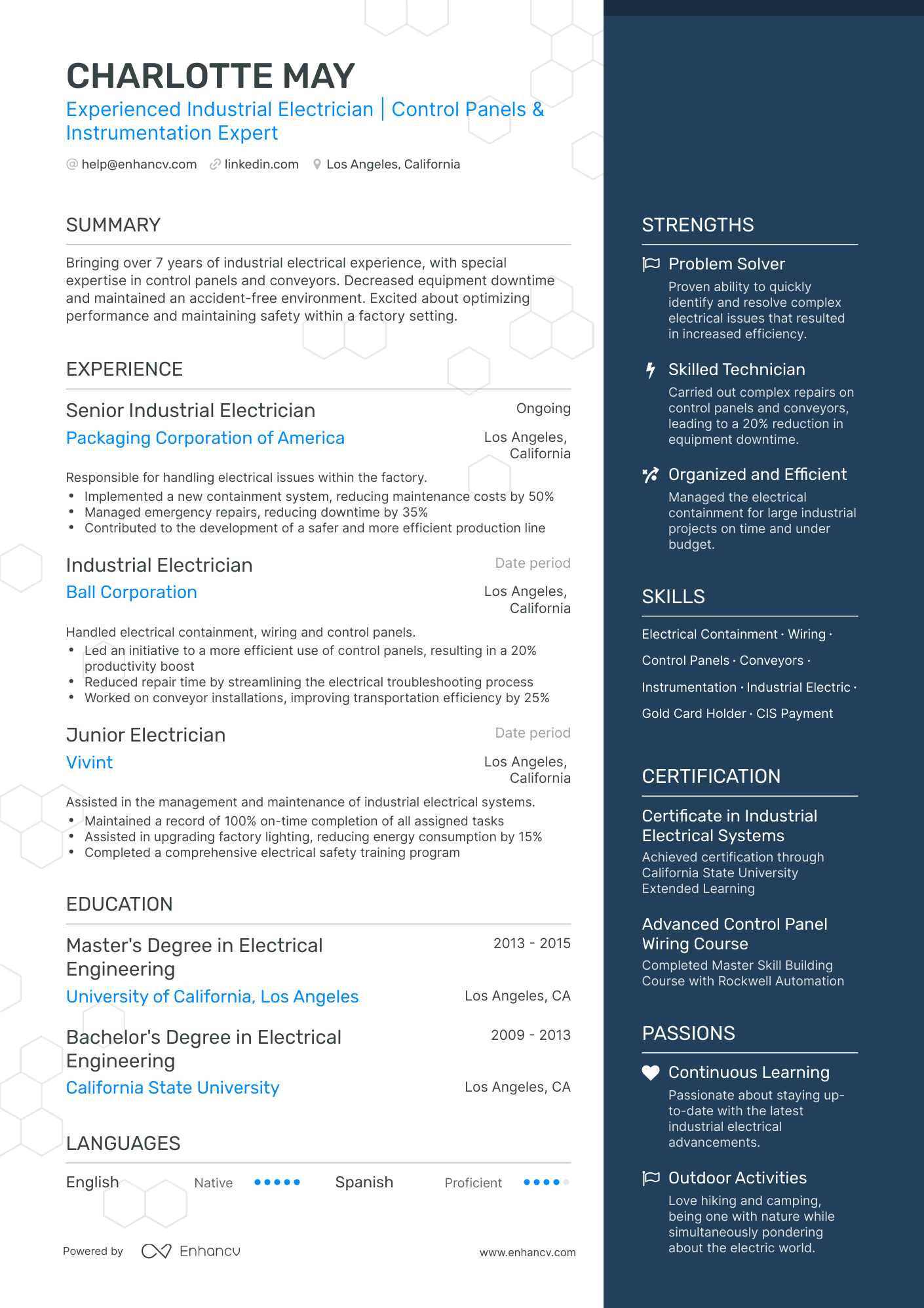 5 Industrial Electrician Resume Examples & Guide for 2024