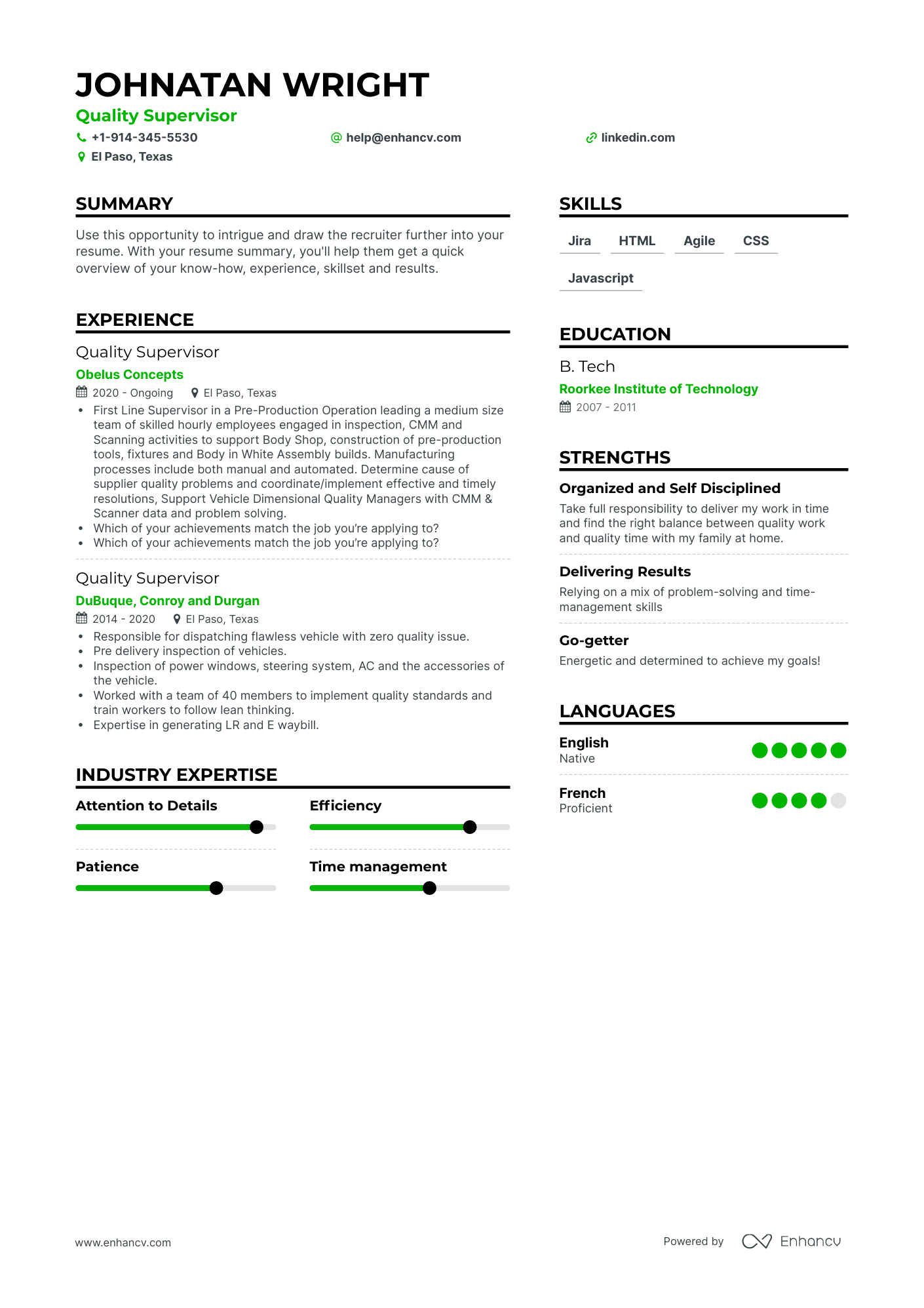 Quality Supervisor Resume Examples & Guide for 2023 (Layout, Skills ...