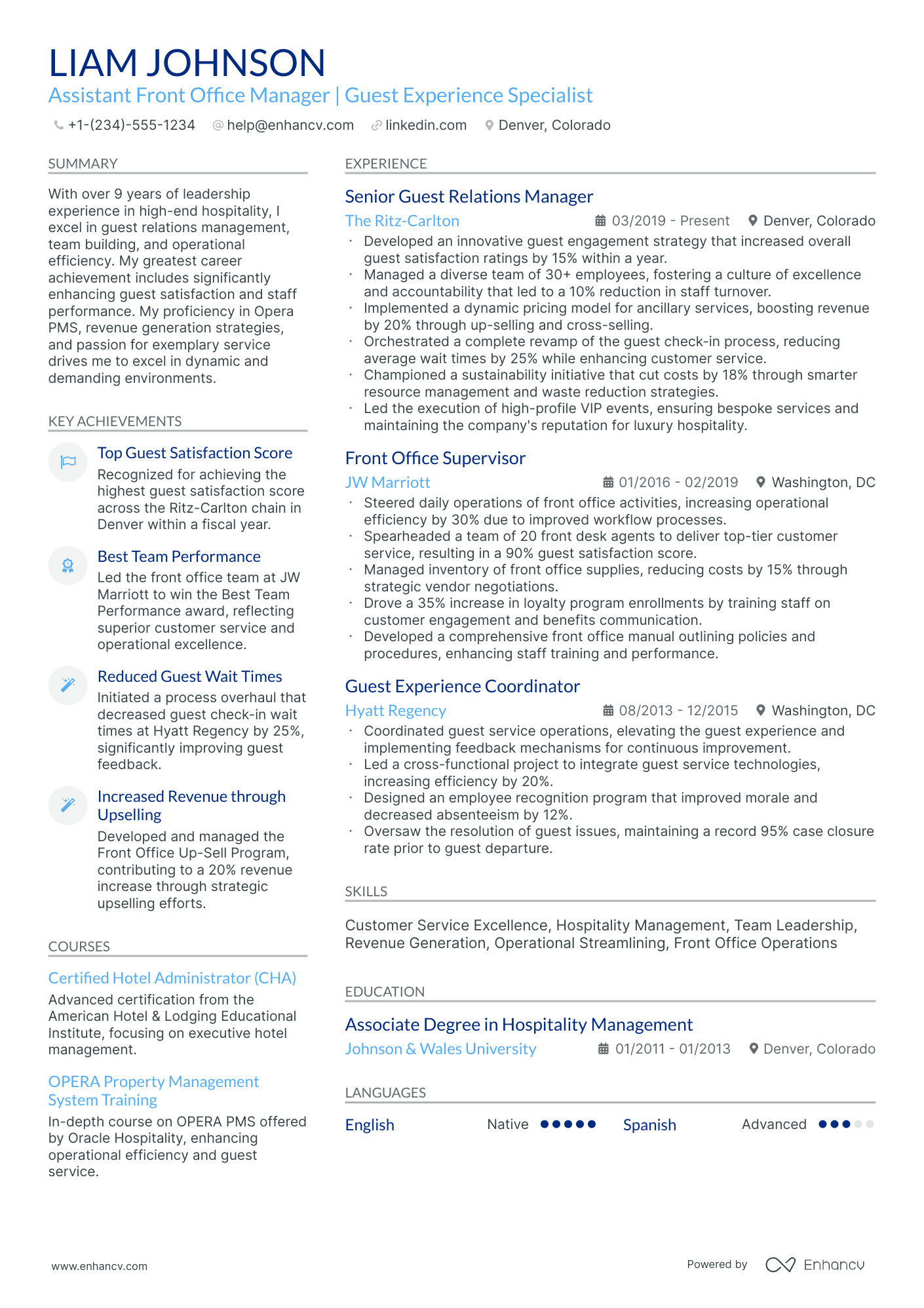 10 Assistant Front Office Manager Resume Examples & Guide for 2026