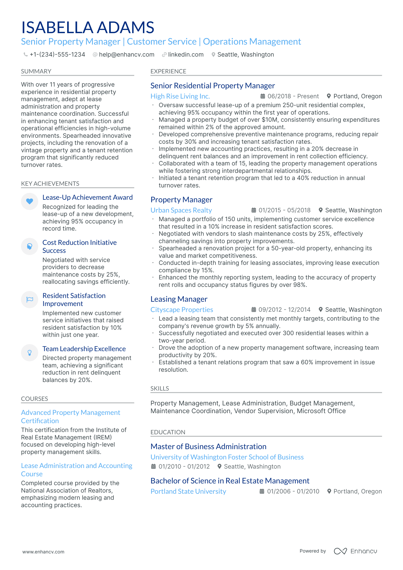 10 Residential Property Manager Resume Examples & Guide for 2026