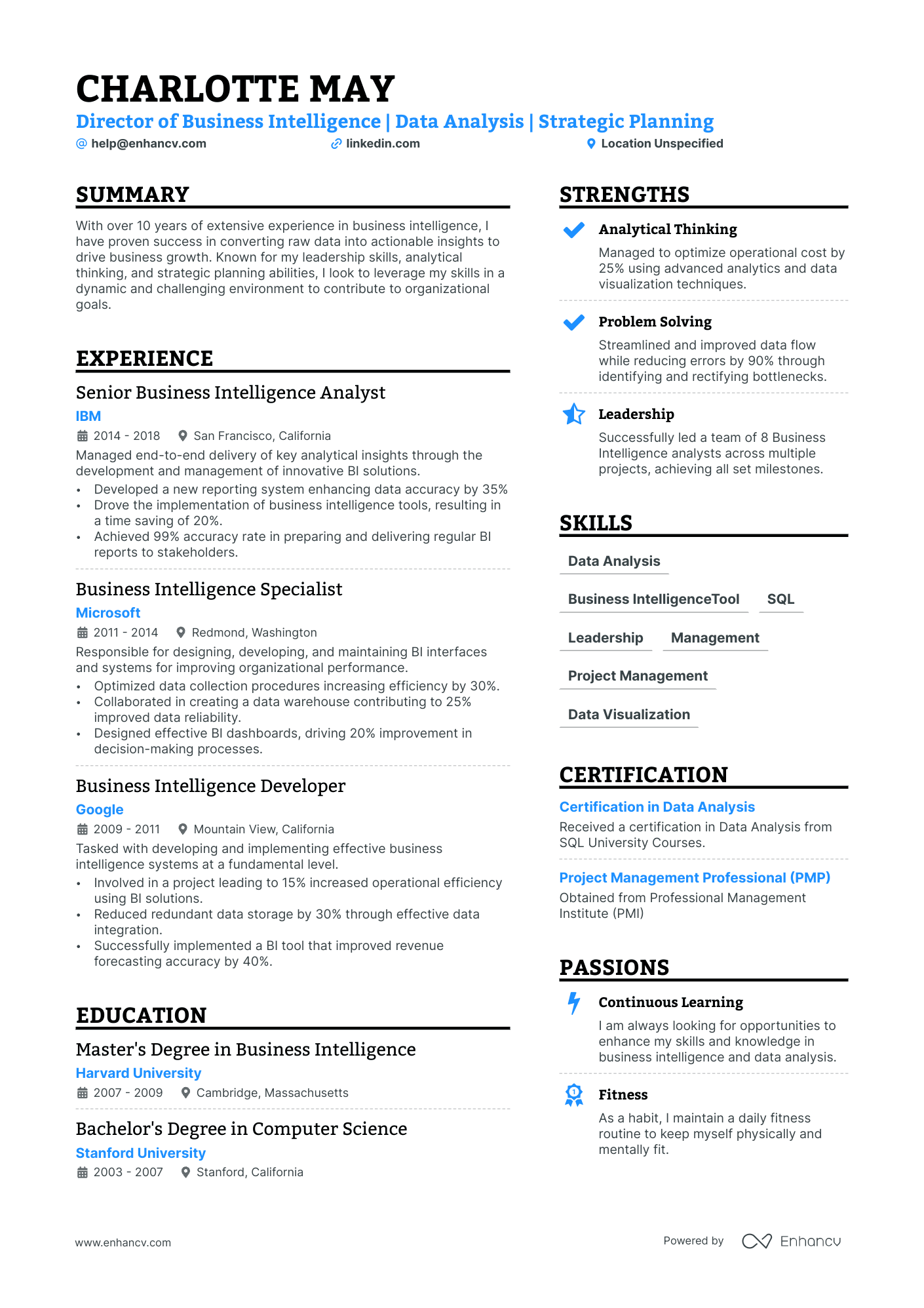 5 Business Intelligence Director Resume Examples & Guide for 2024