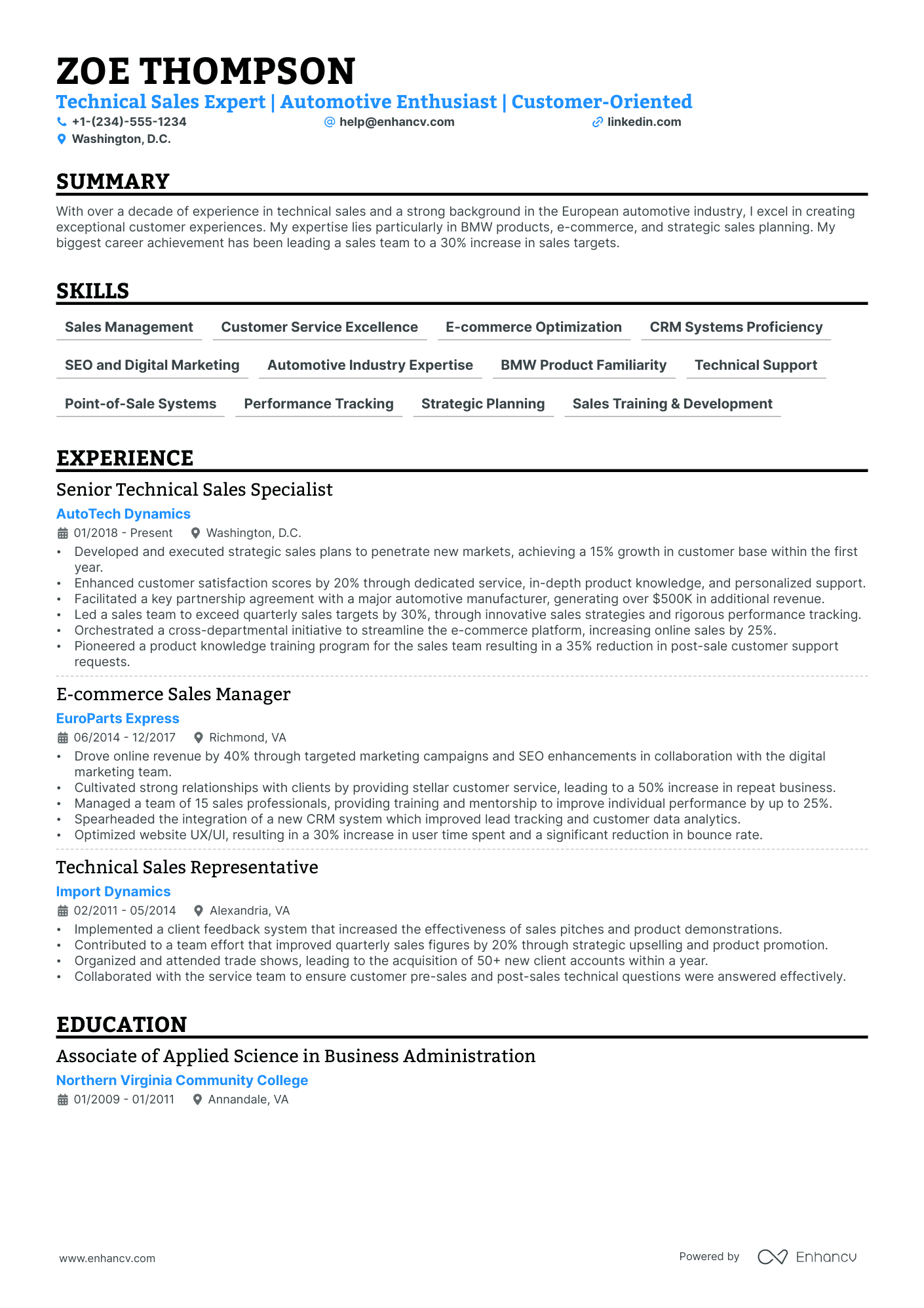 5 Technical Sales Representative Resume Examples & Guide for 2024