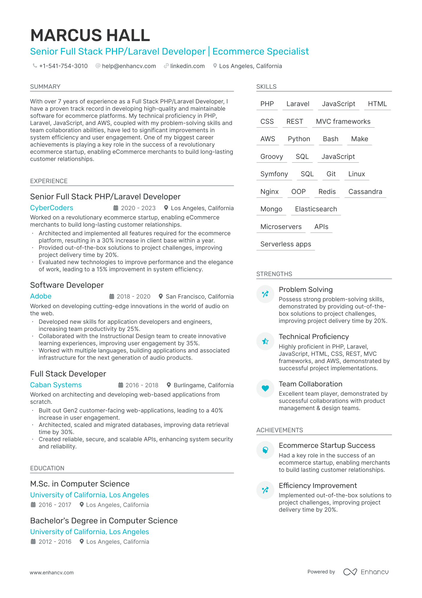 5 PHP developer Resume Examples & Guide for 2024