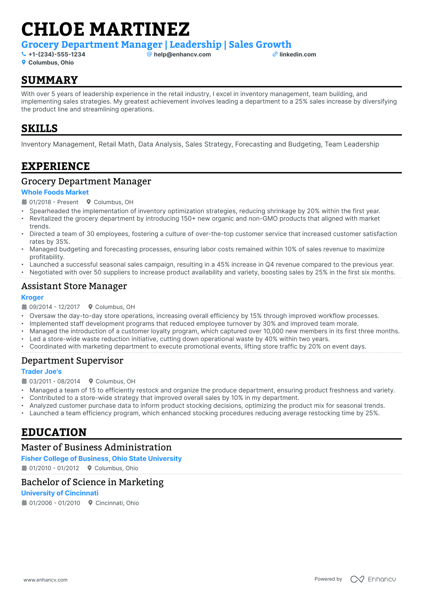 10 Grocery Store Manager Resume Examples & Guide for 2026