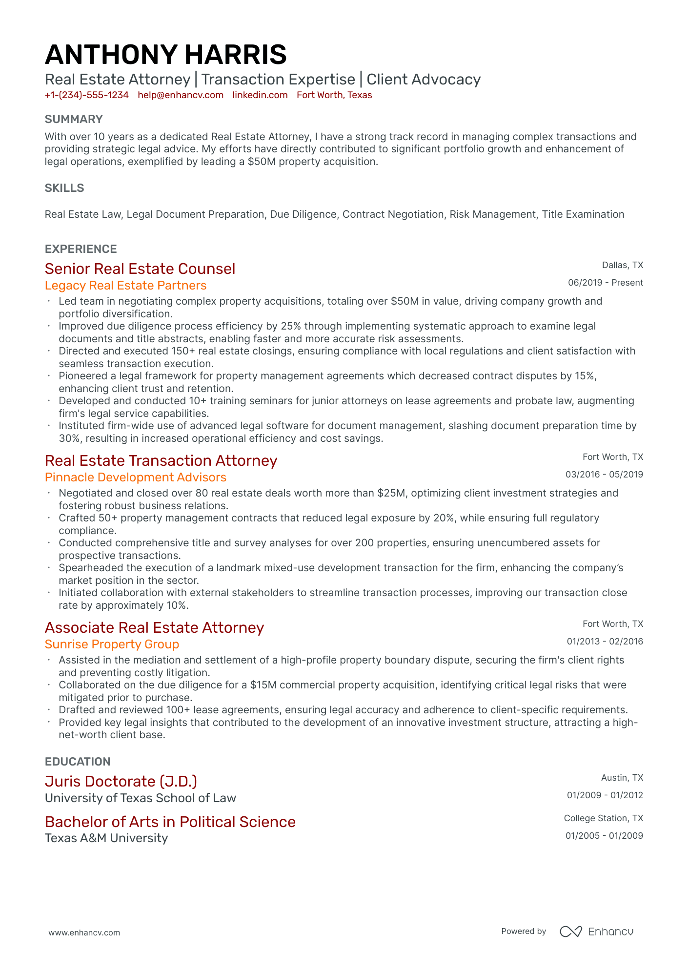 10 Real Estate Lawyer Resume Examples & Guide for 2026