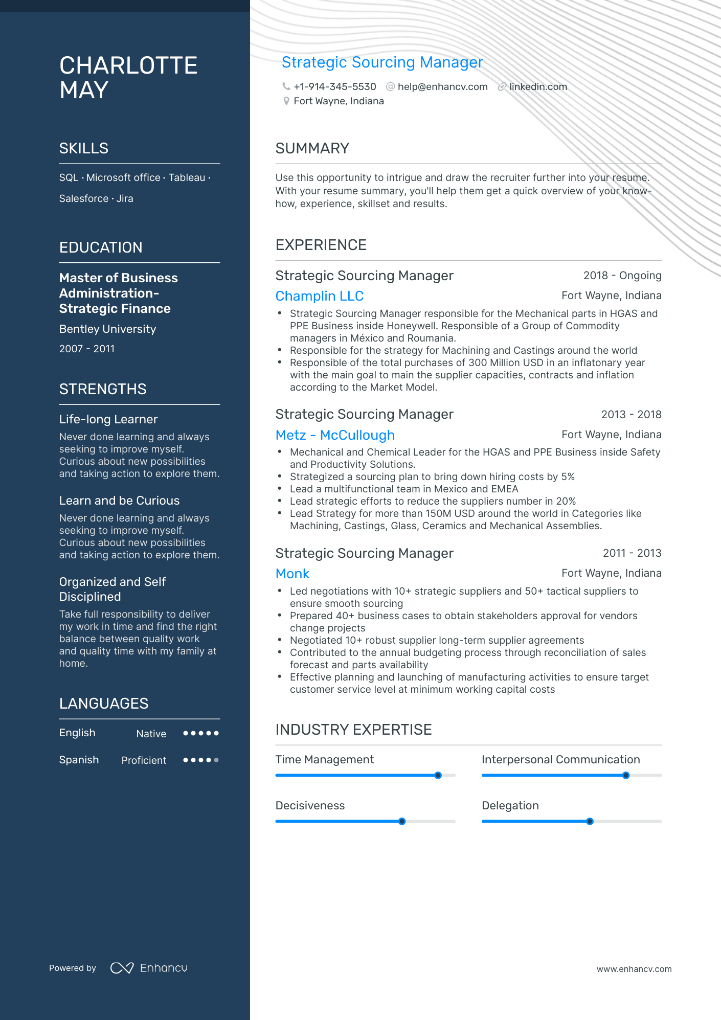 Strategic Sourcing Manager Resume Examples & Guide for 2023 (Layout ...