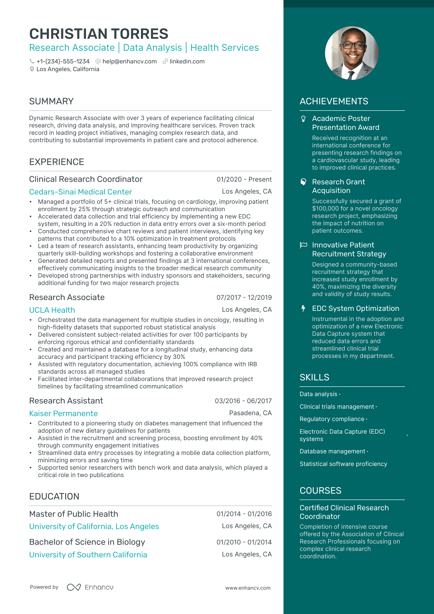 5 Research Associate Resume Examples & Guide for 2024