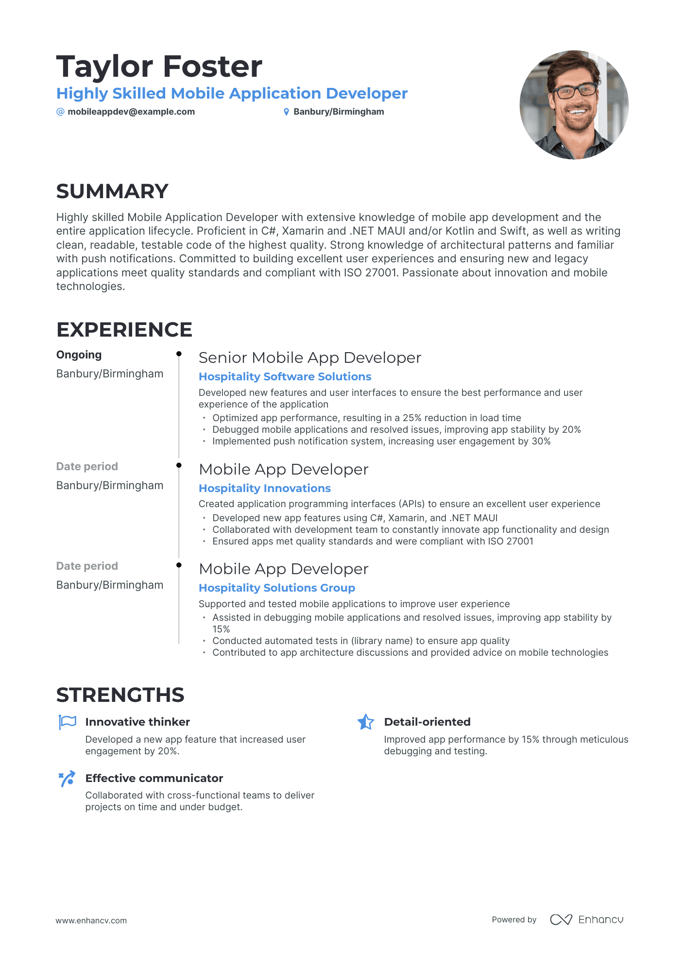 5 Mobile Application Developer Resume Examples & Guide for 2024