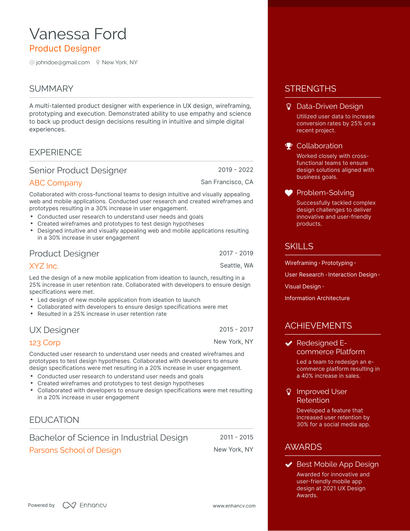 5 Product Designer Resume Examples & Guide for 2023