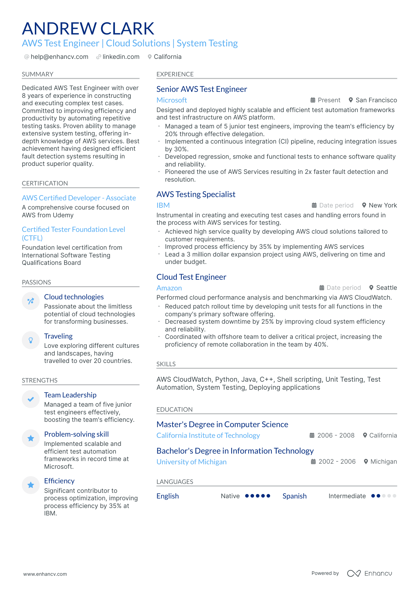 10 AWS Testing Resume Examples & Guide for 2025