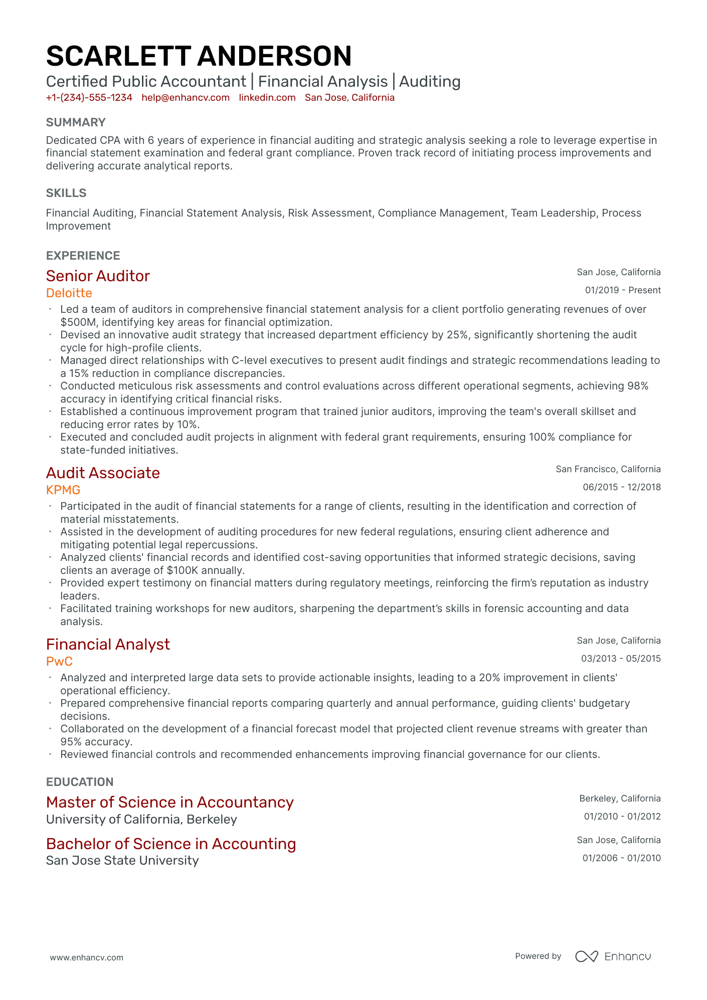10 Financial Auditor Resume Examples & Guide for 2026
