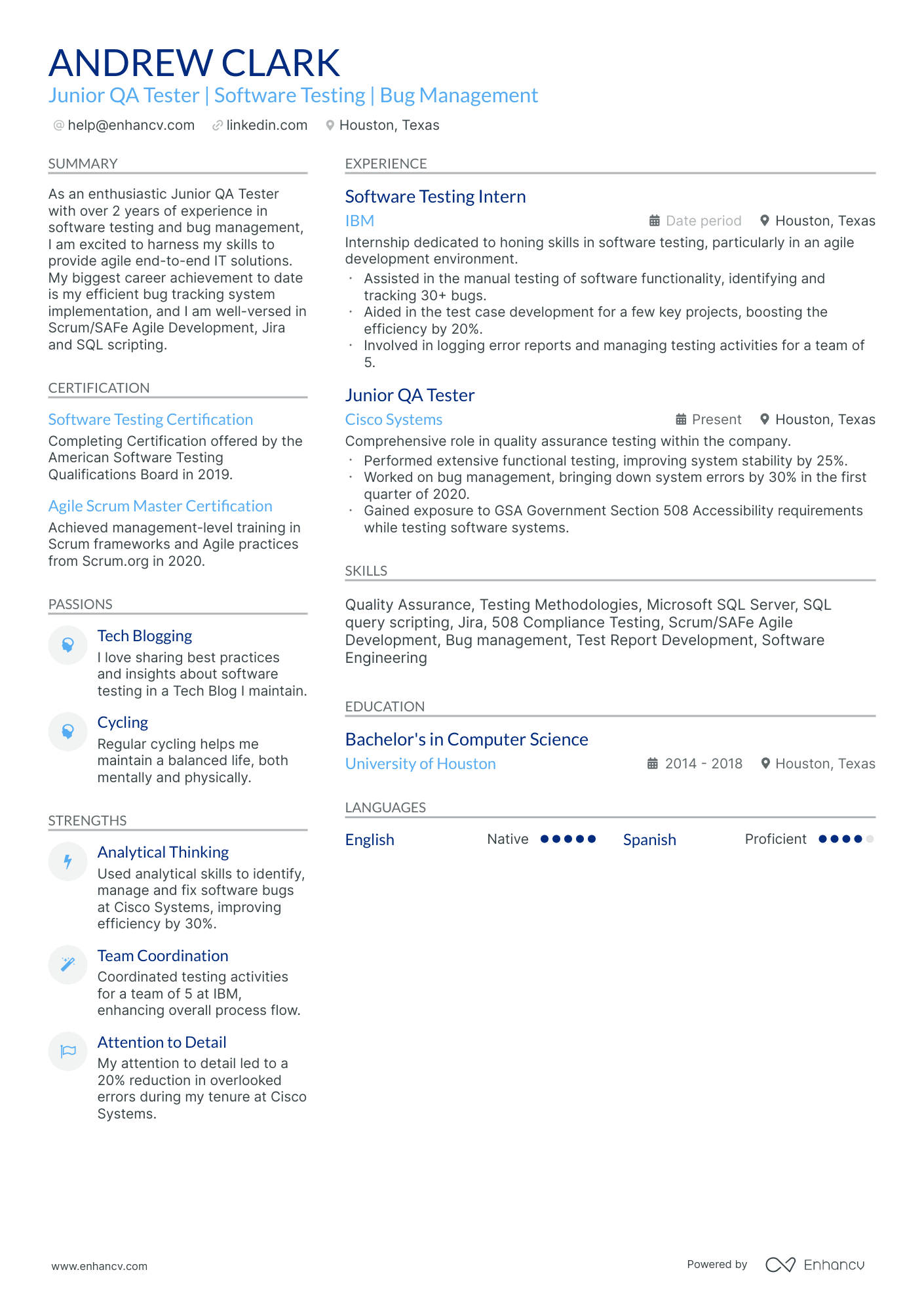 10 Junior QA Tester Resume Examples & Guide for 2025