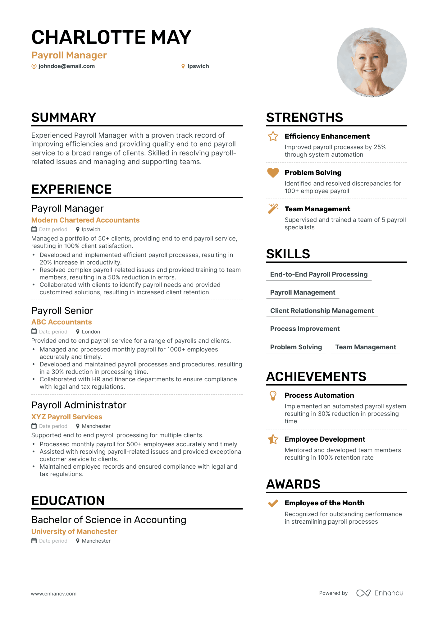 5 Payroll Manager Resume Examples & Guide for 2024