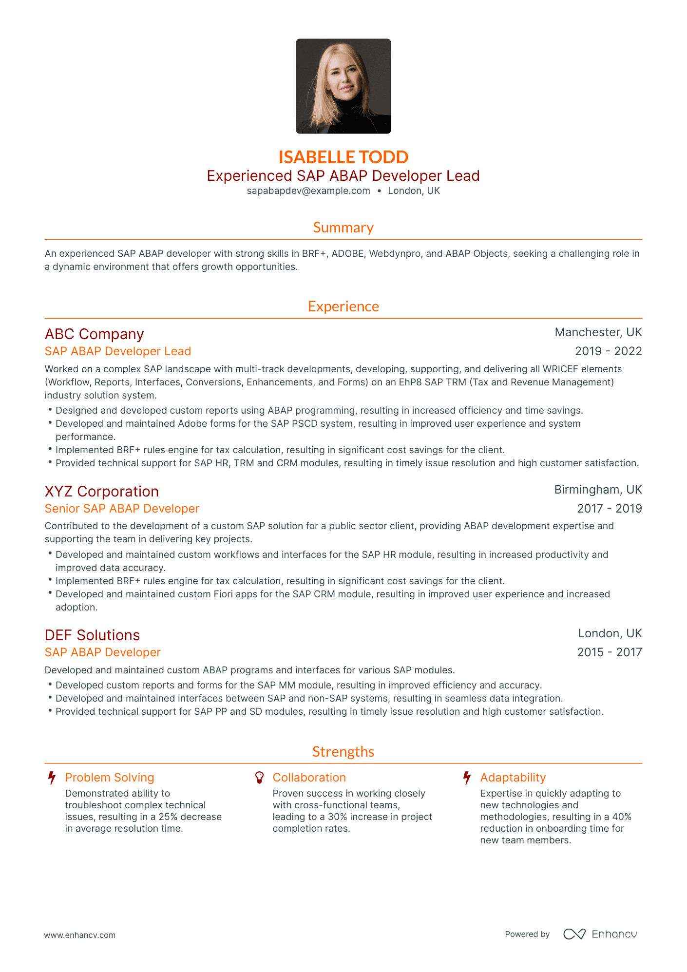 5 SAP Abap Developer Resume Examples & Guide for 2023