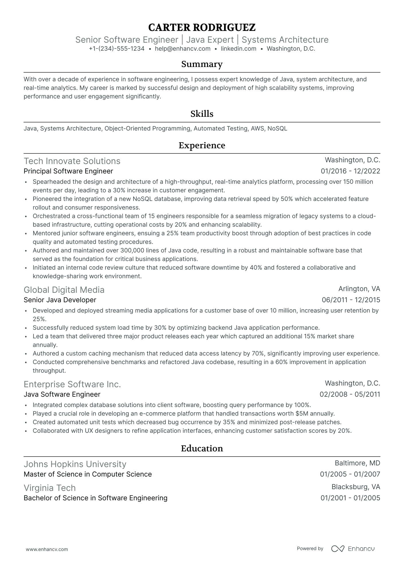 10 Principal Software Engineer Resume Examples & Guide for 2026
