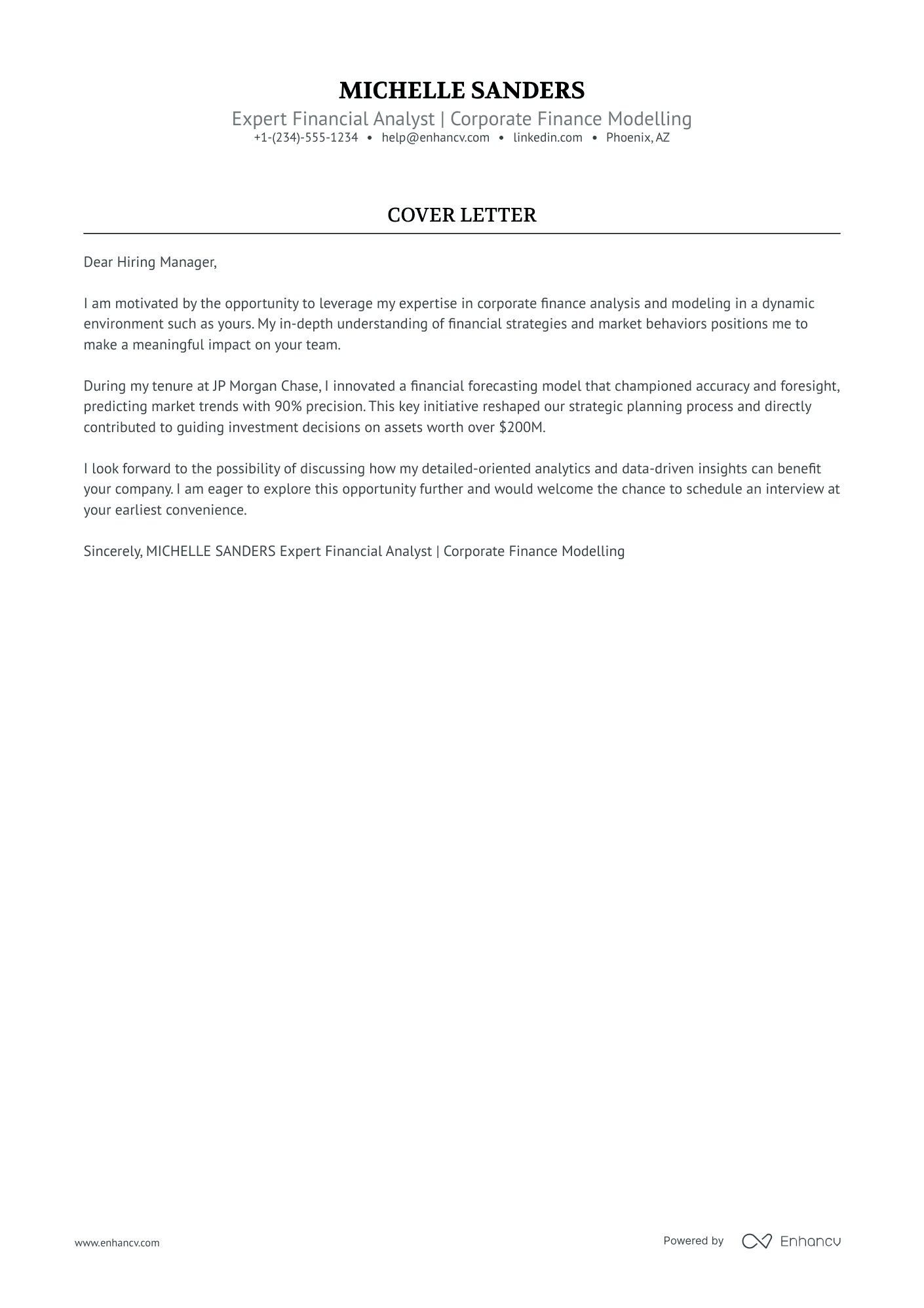 13 Professional Financial Analyst Cover Letter Examples and Template ...