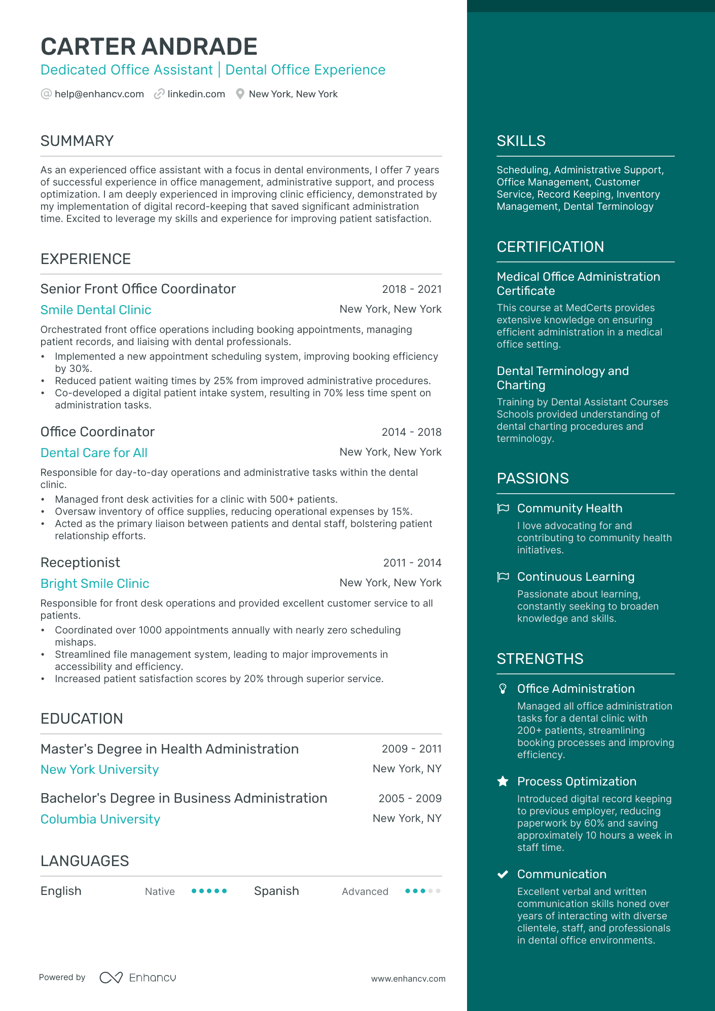 10 Front Office Assistant Resume Examples & Guide for 2025