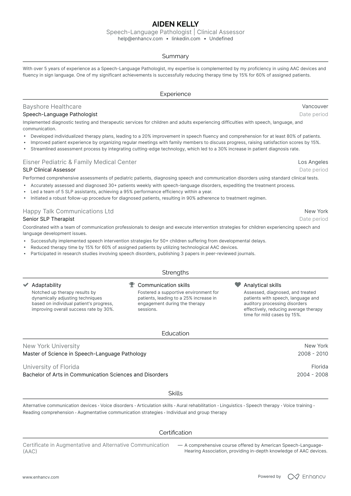 5 SLP Grad School Resume Examples & Guide for 2024