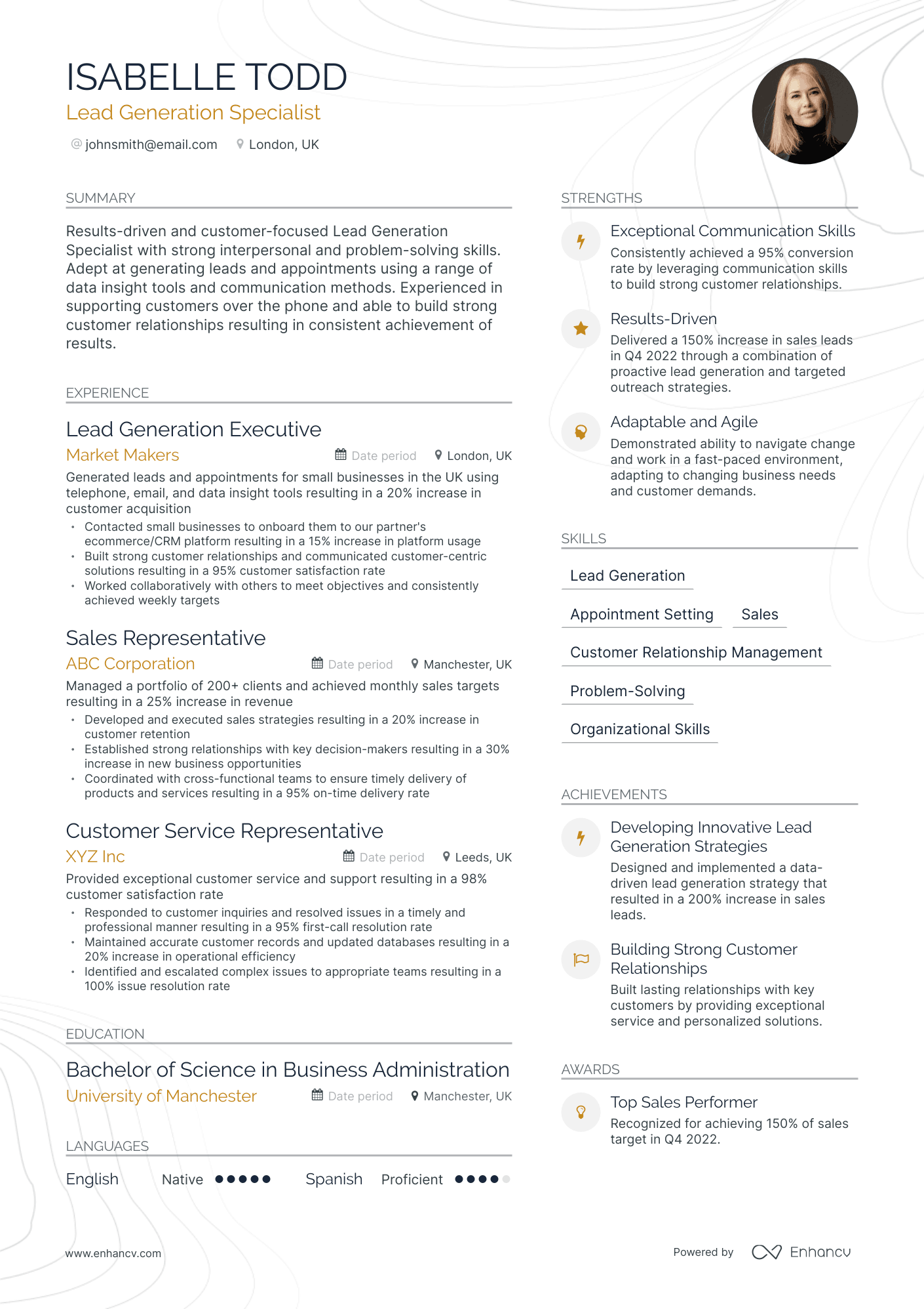 5 Lead Generation Resume Examples & Guide for 2023