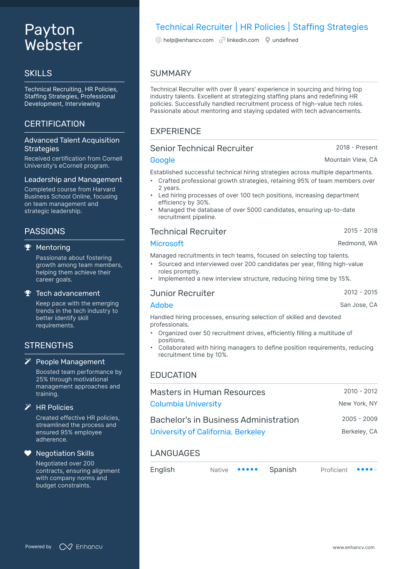10 Technical Recruiter Resume Examples & Guide for 2026