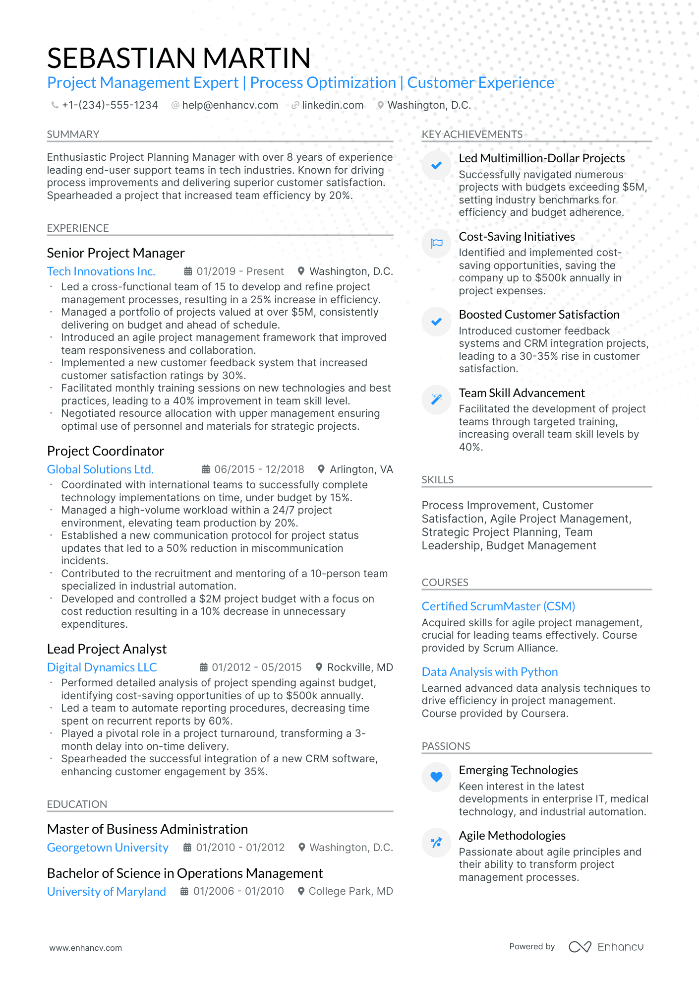 10 Planning Manager Resume Examples & Guide for 2025