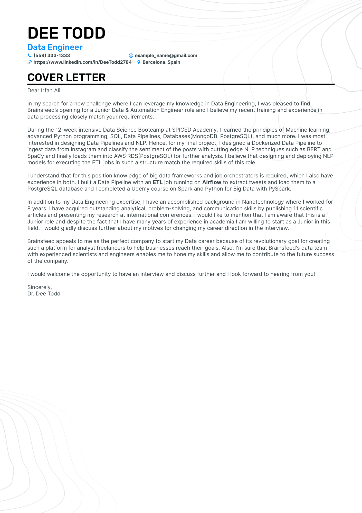 1200+ Cover Letter Examples for Every Career Level and Field