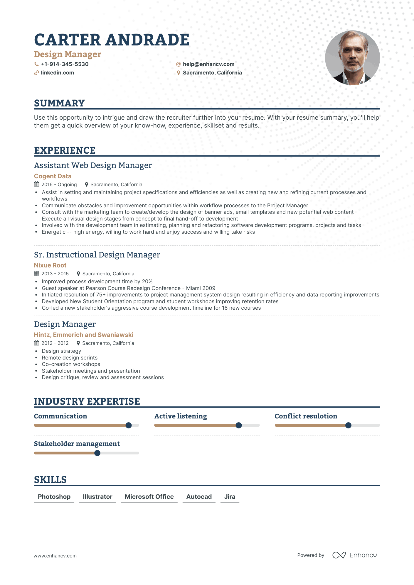 Design Manager Resume Examples & Guide for 2023 (Layout, Skills ...