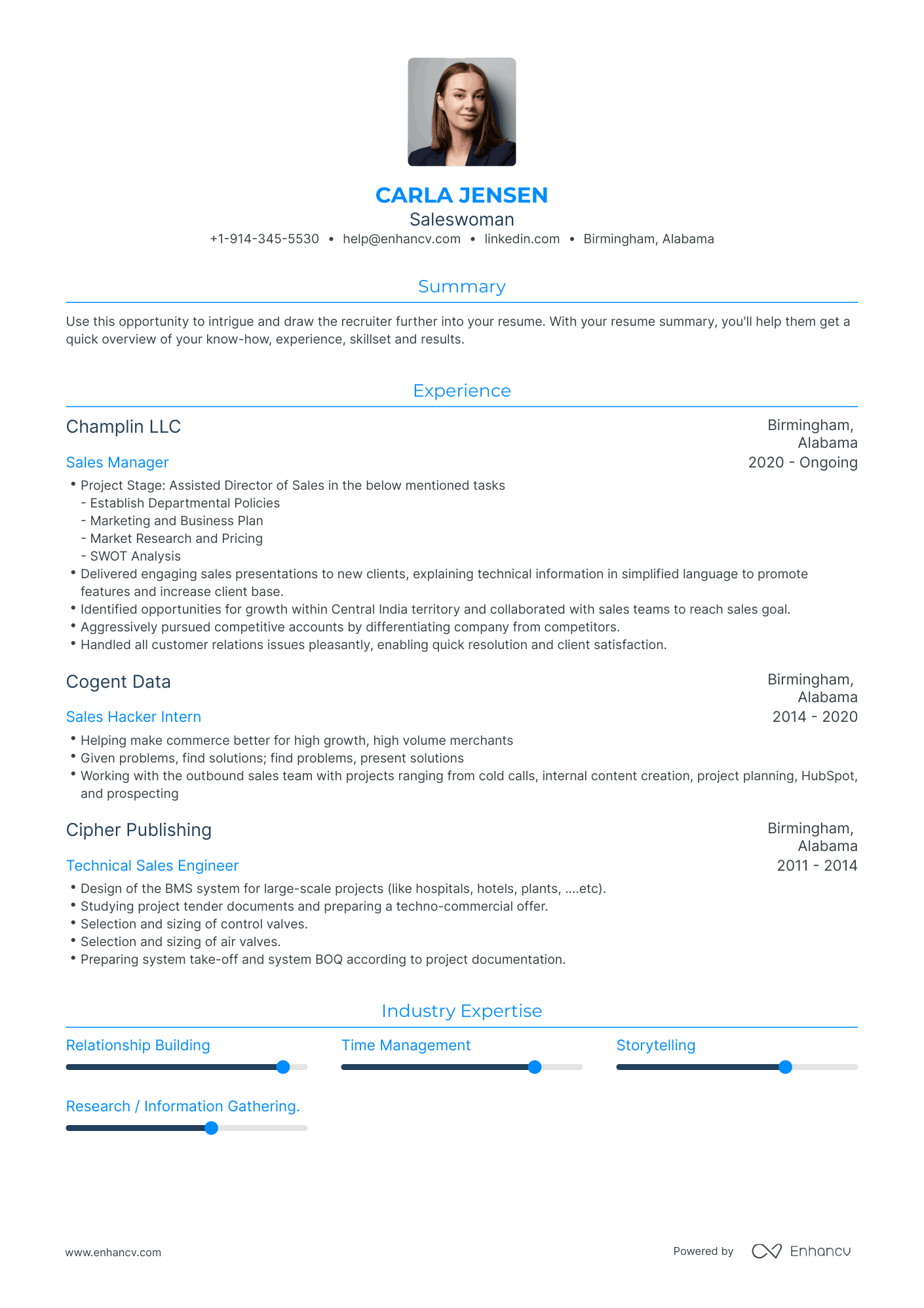 Saleswoman Resume Examples & Guide for 2023 (Layout, Skills, Keywords ...