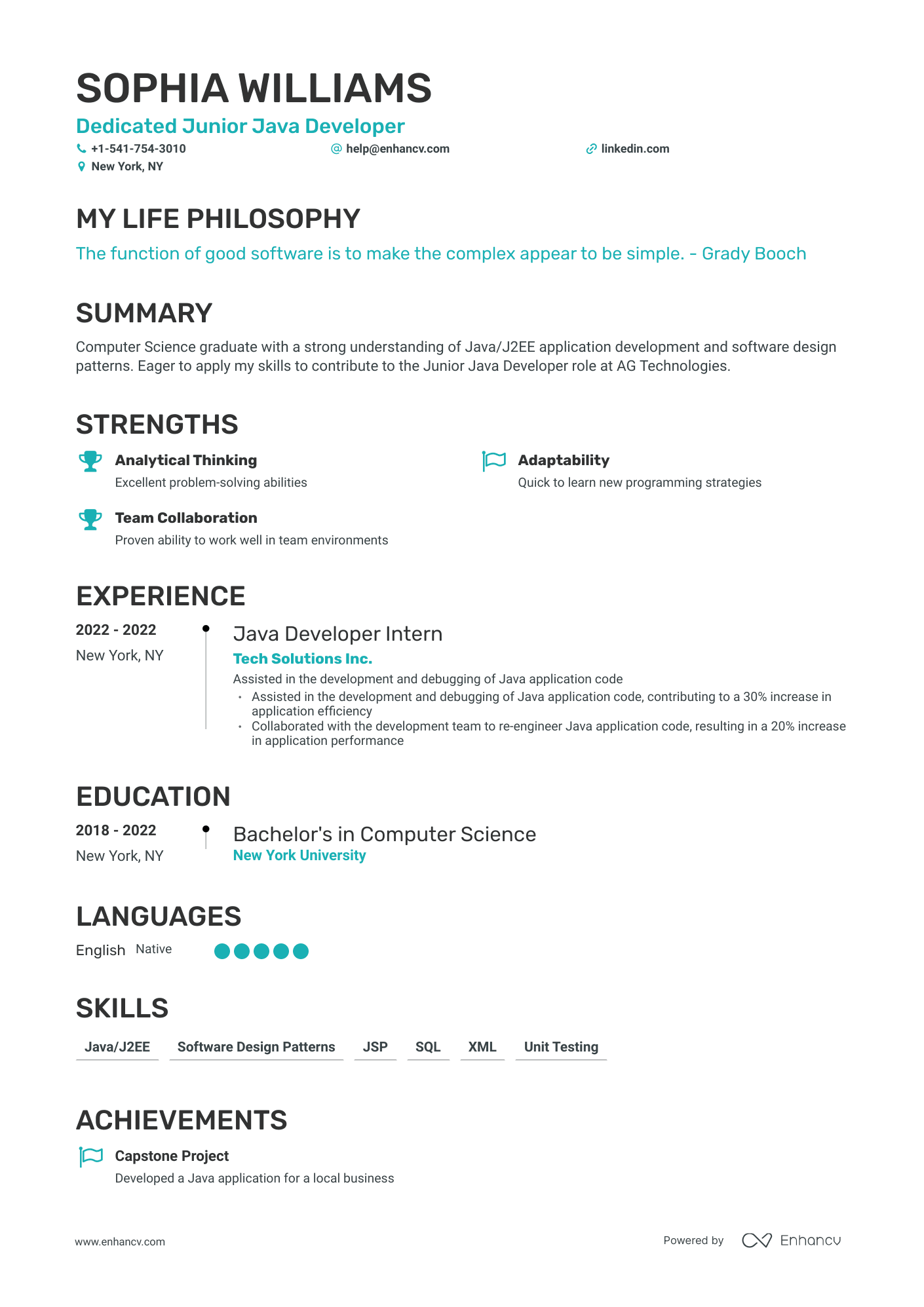 5 Junior Java Developer Resume Examples & Guide for 2024