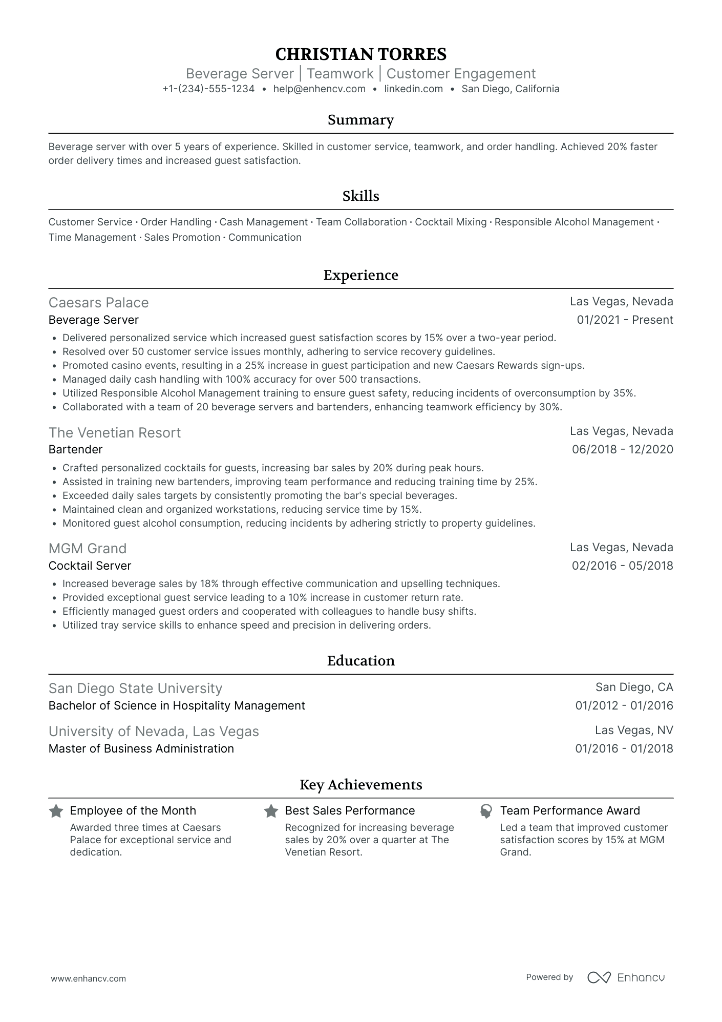 16 Server Resume Examples, Templates & Guide for 2026