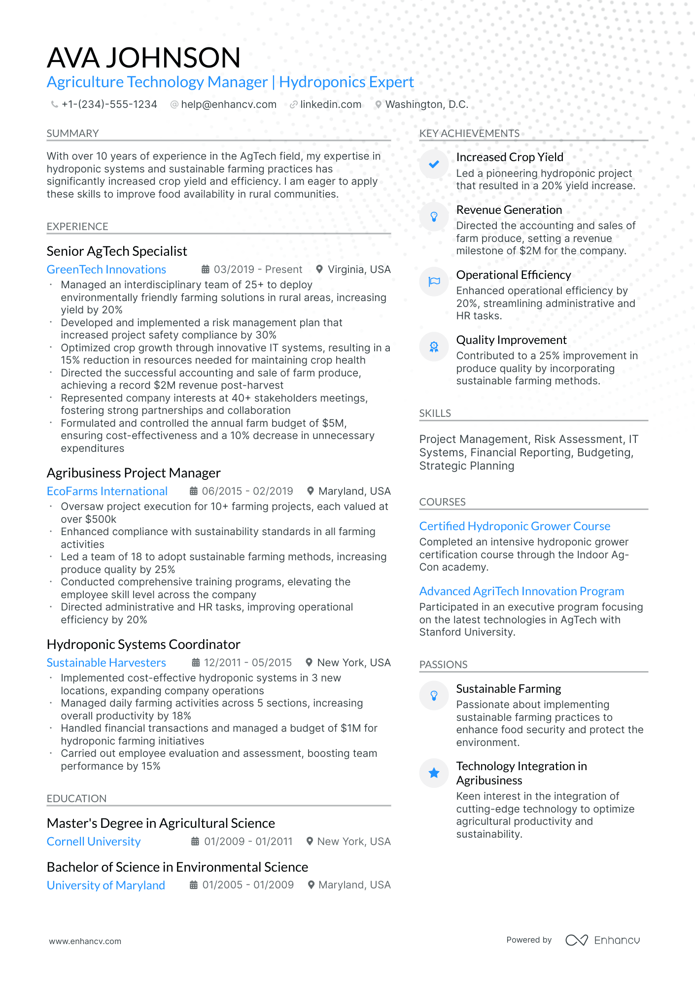 10 Farm Manager Resume Examples & Guide for 2025