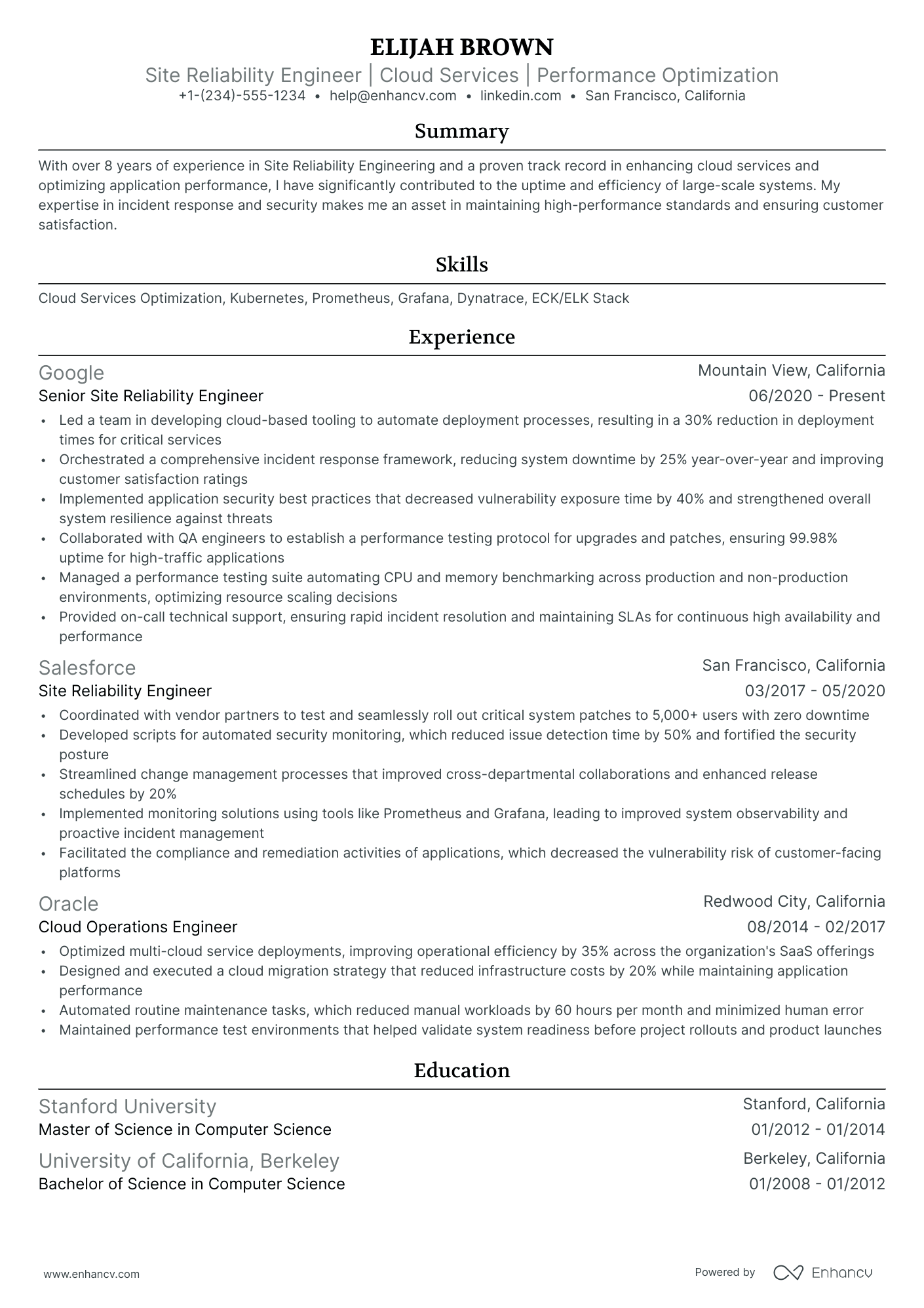 10 Site Reliability Engineer Resume Examples & Guide for 2026