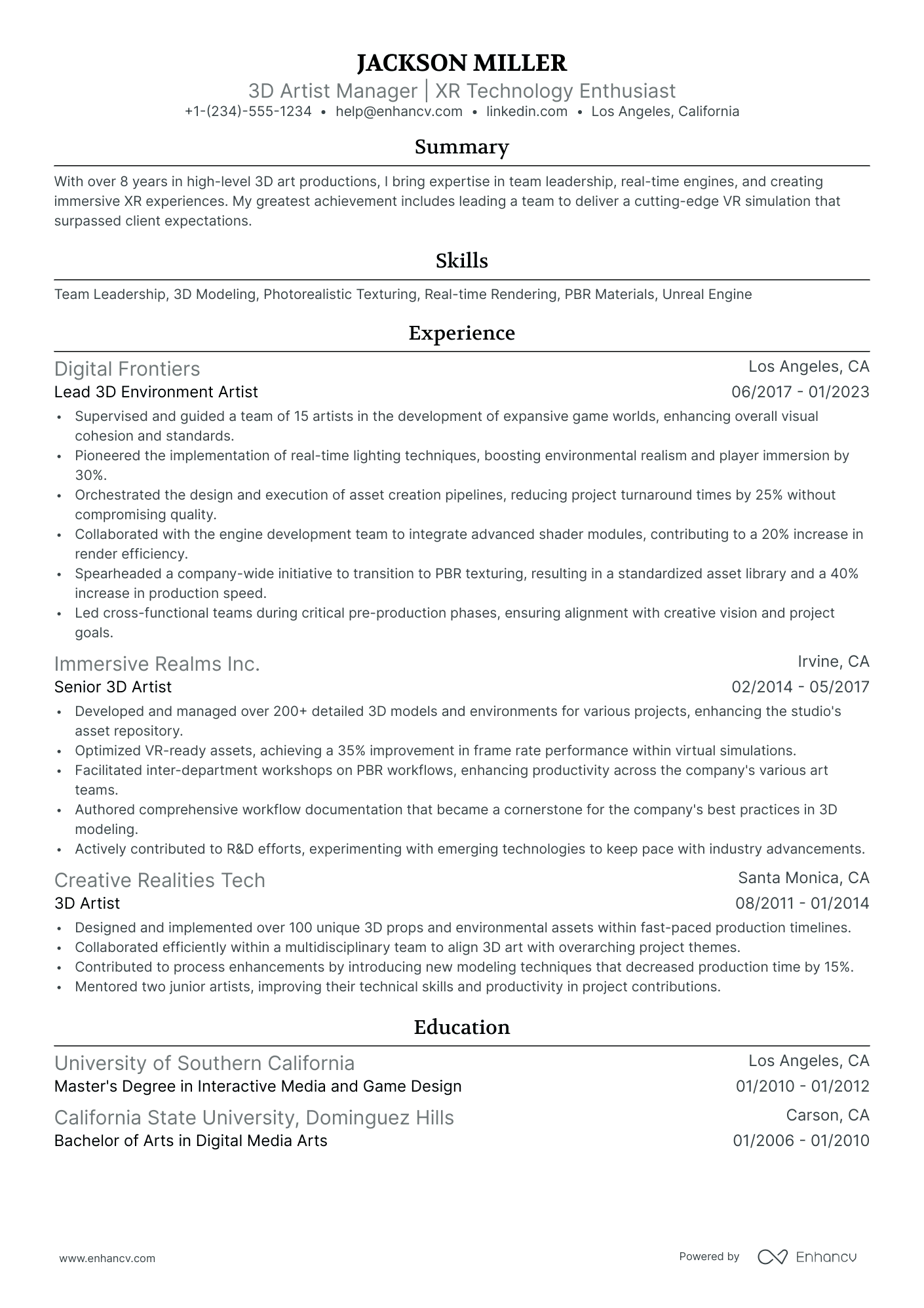 10 Artist Manager Resume Examples & Guide for 2026