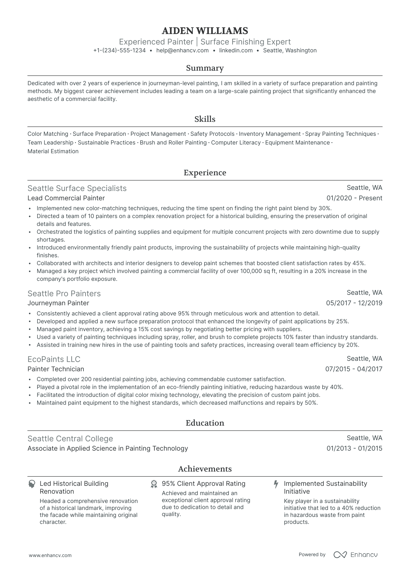 Painter Resume Examples & Guide for 2024