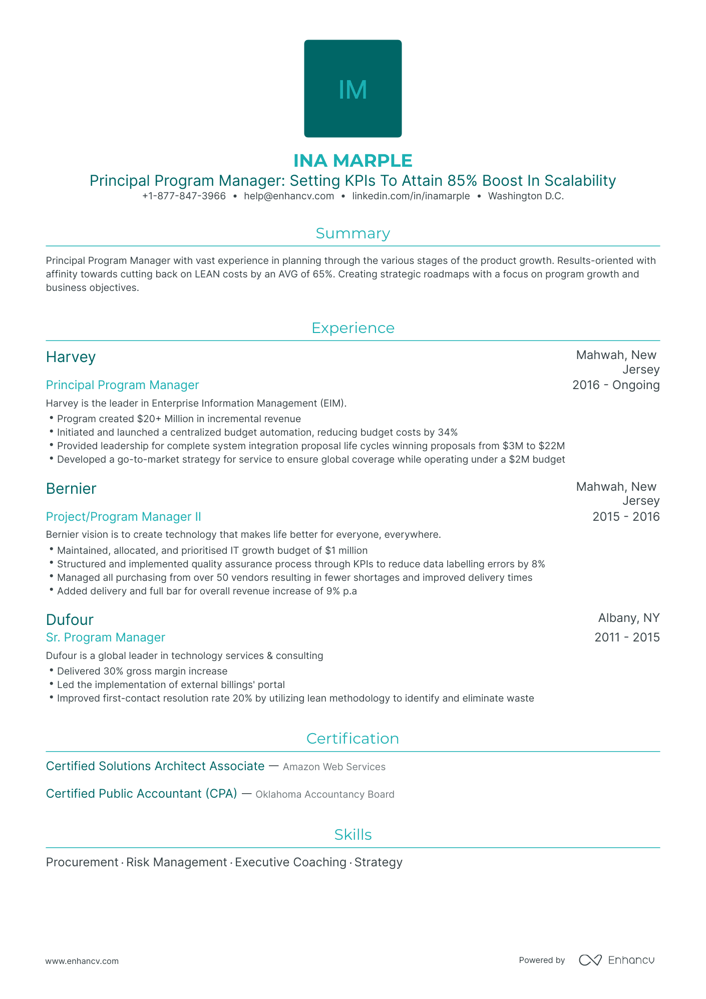 5 Principal Program Manager Resume Examples & Guide for 2023