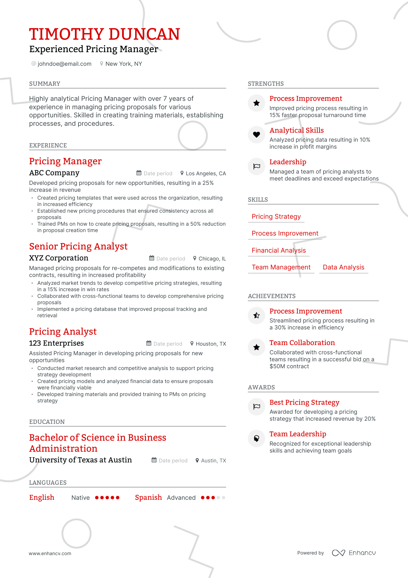 2 Pricing Manager Resume Examples & Guide for 2023