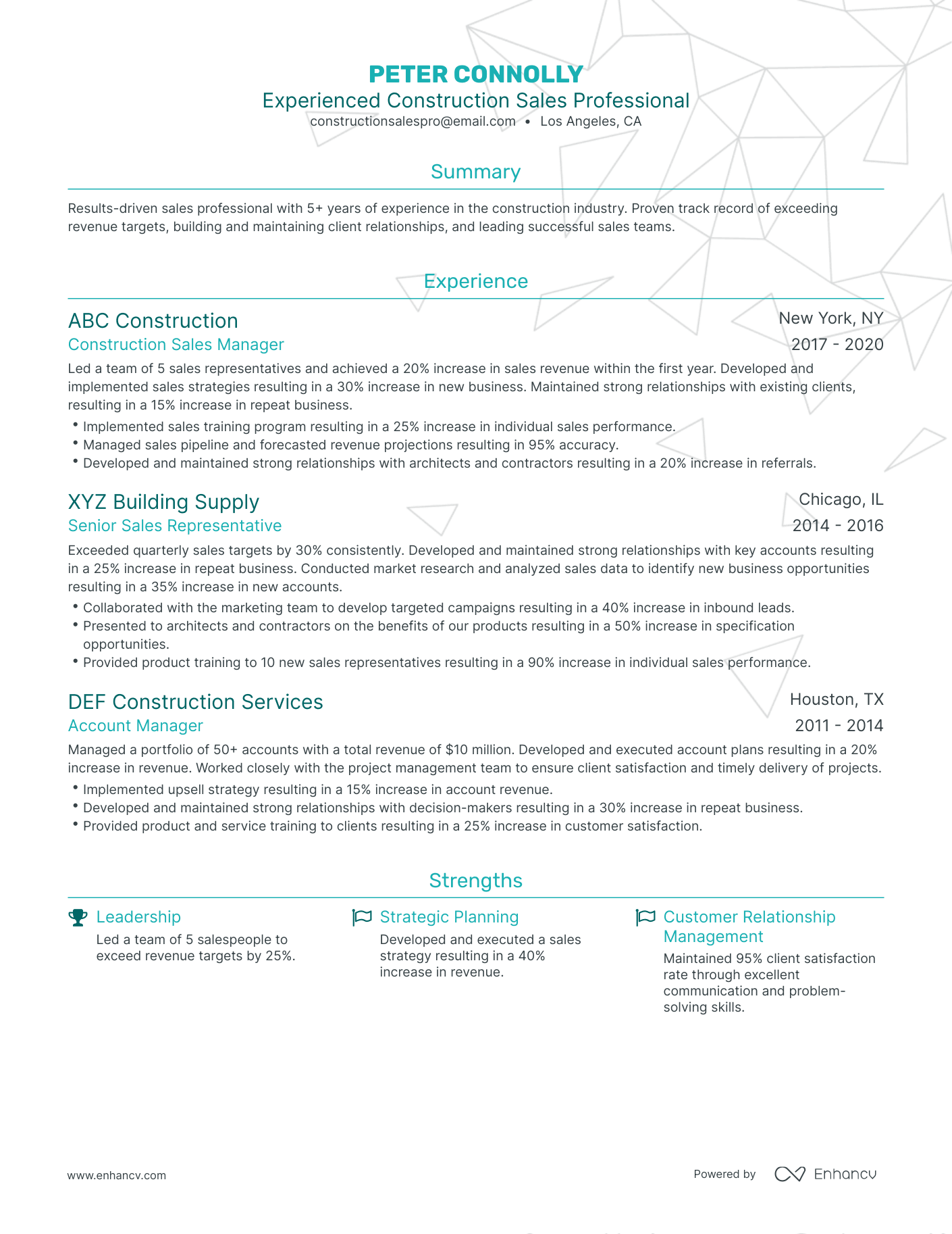 5 Construction Sales Resume Examples & Guide for 2023