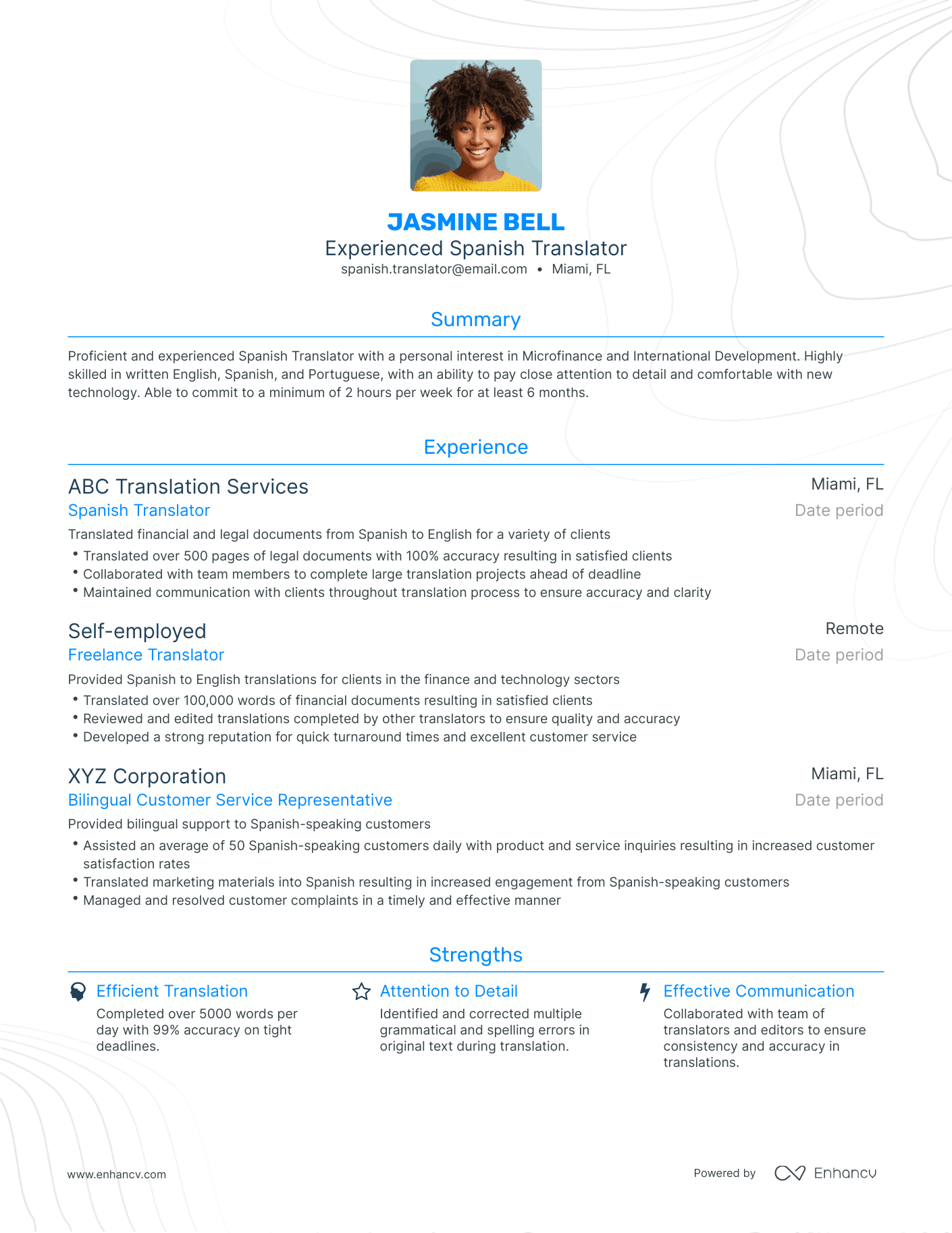 5 Spanish Translator Resume Examples & Guide for 2023