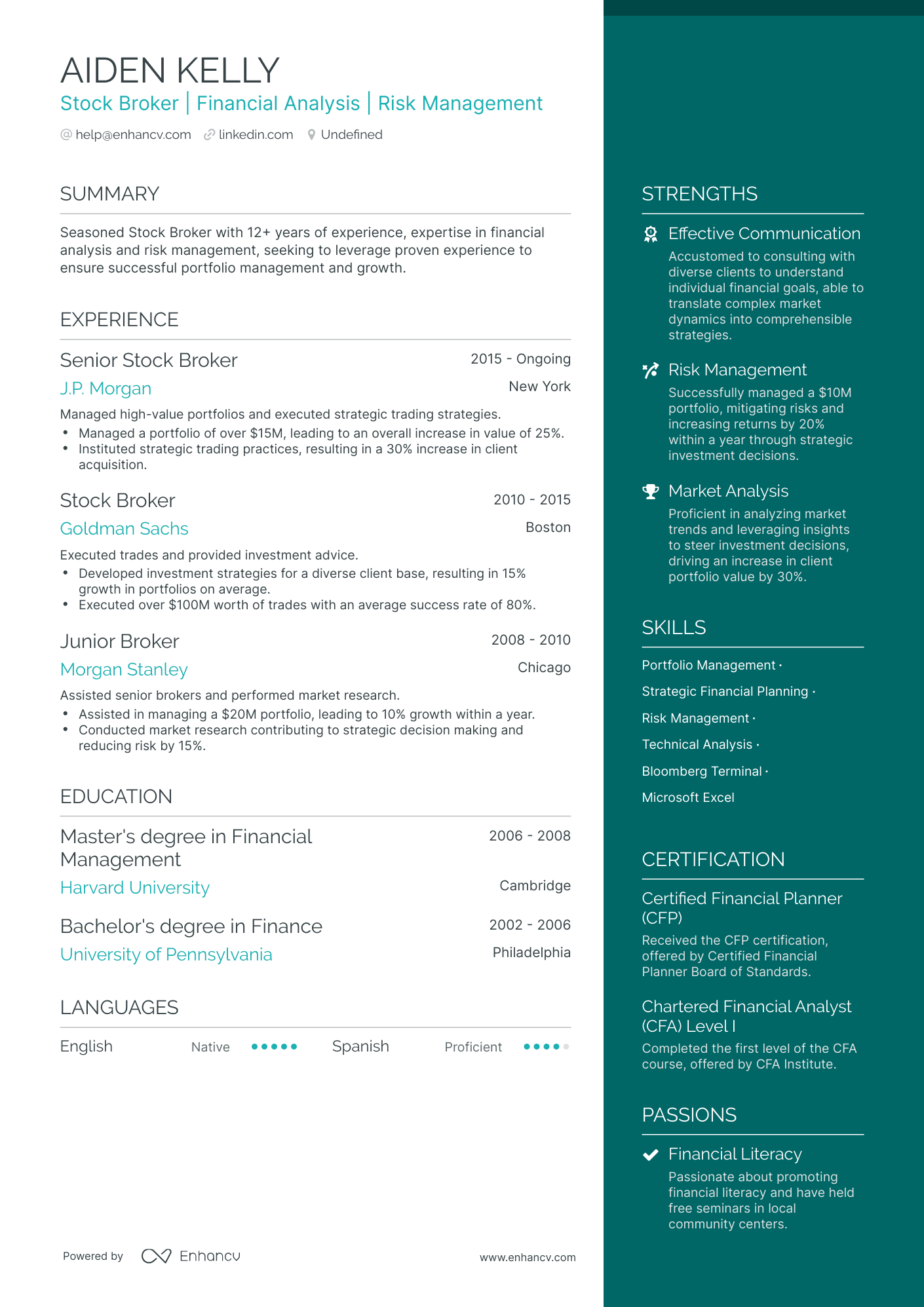 5 Stock Broker Resume Examples & Guide for 2024