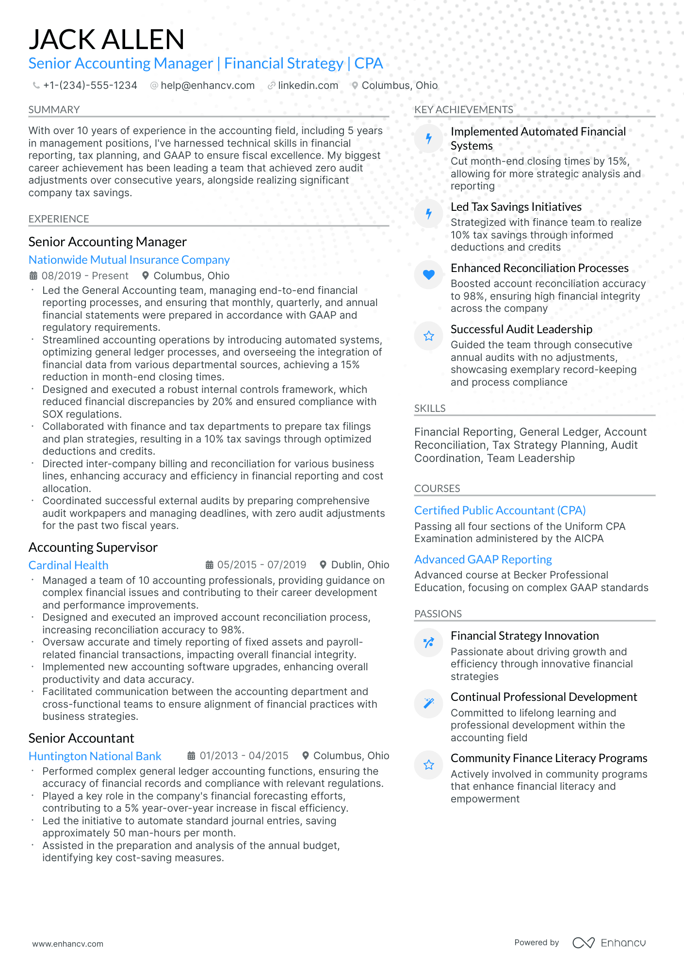 10 Financial Reporting Manager Resume Examples & Guide for 2026
