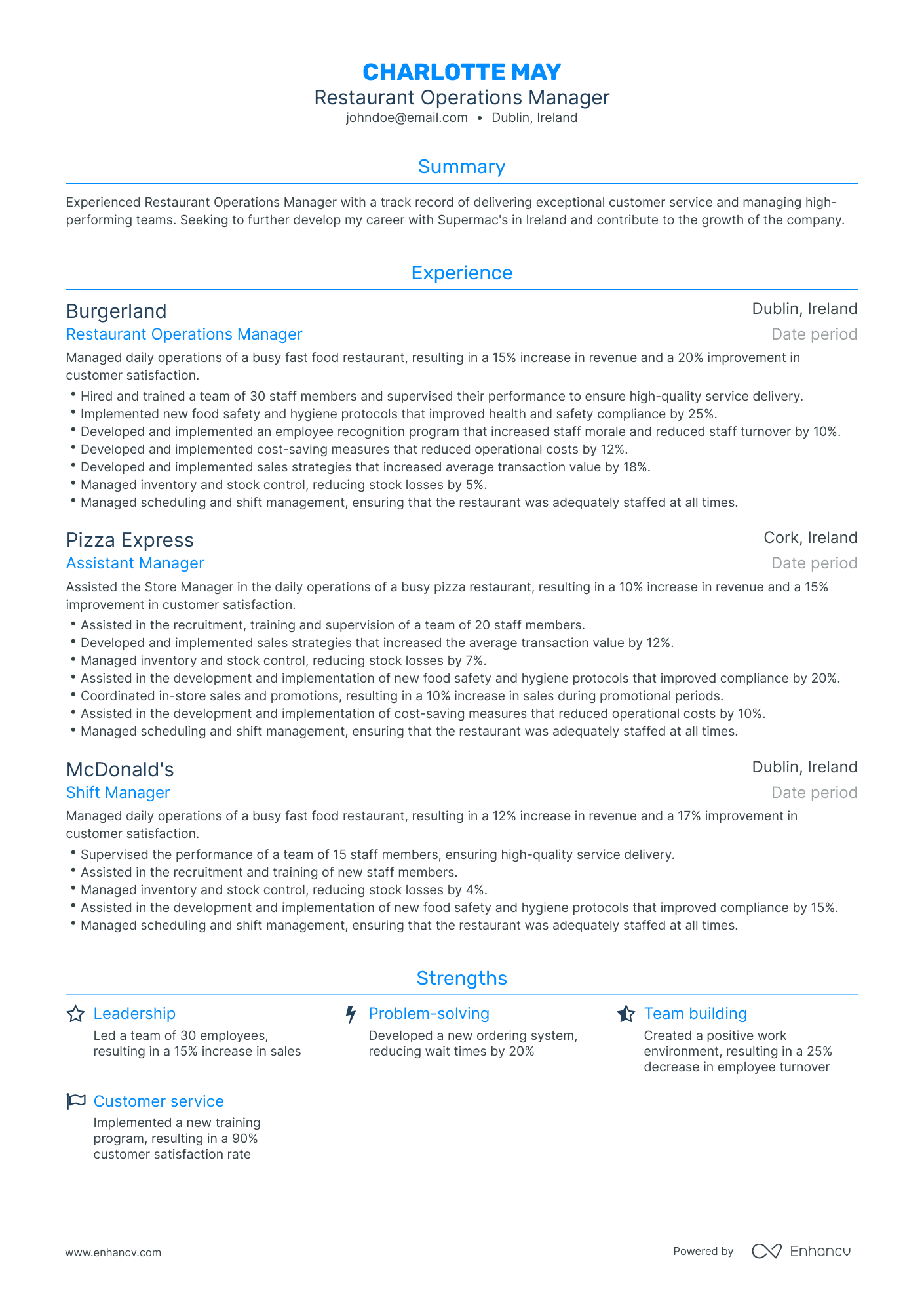 5 Restaurant Operations Manager Resume Examples & Guide for 2024