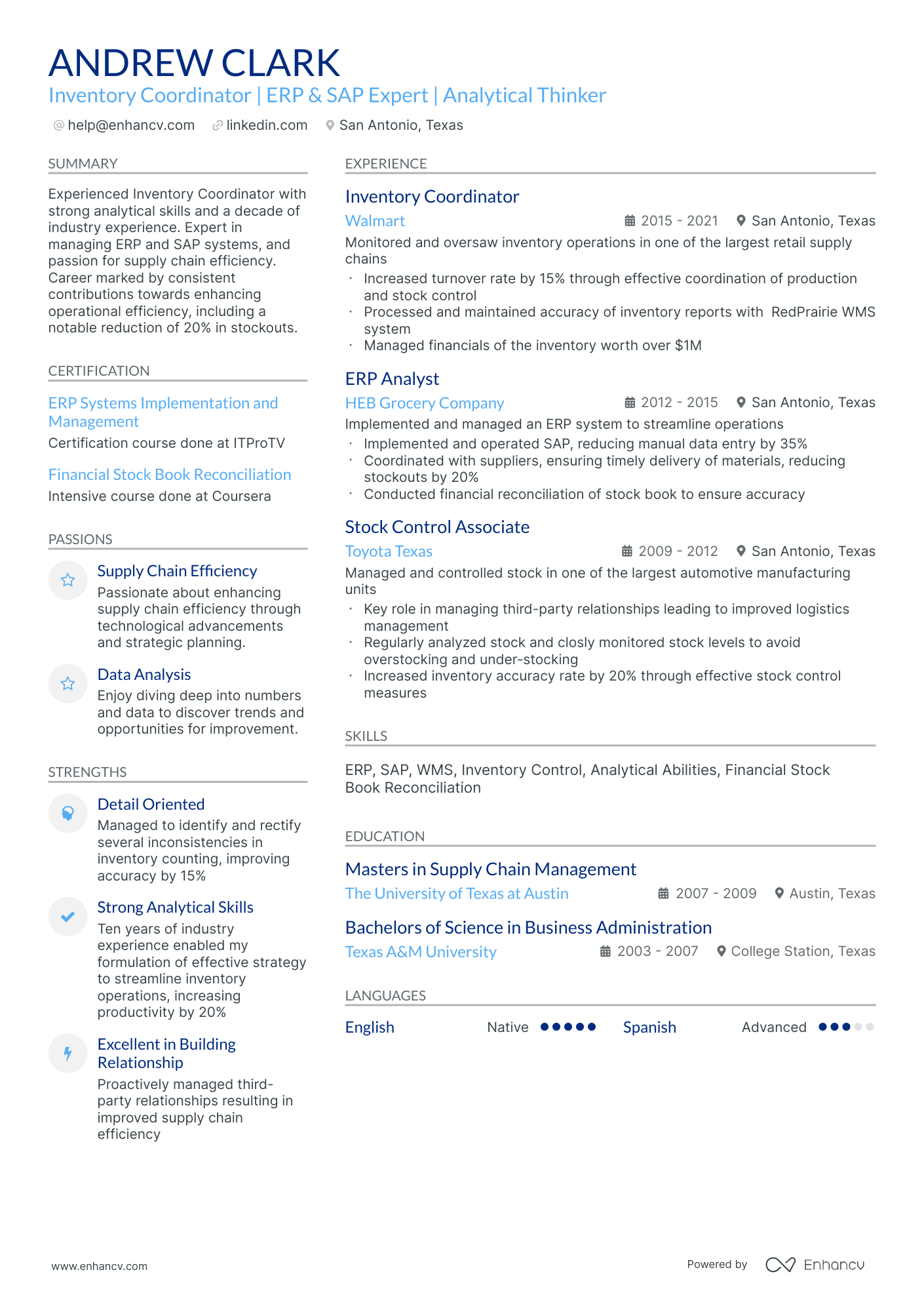 10 Inventory Coordinator Resume Examples & Guide for 2026