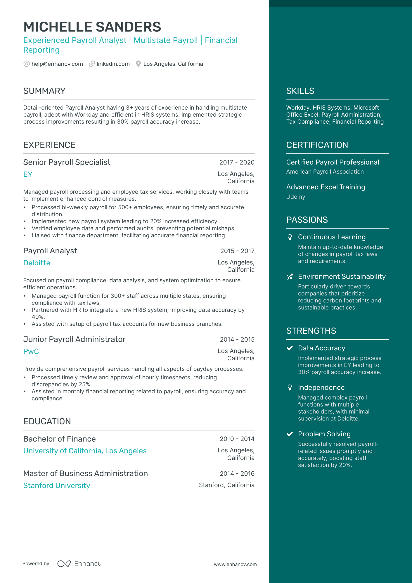 10 Payroll Analyst Resume Examples & Guide for 2026